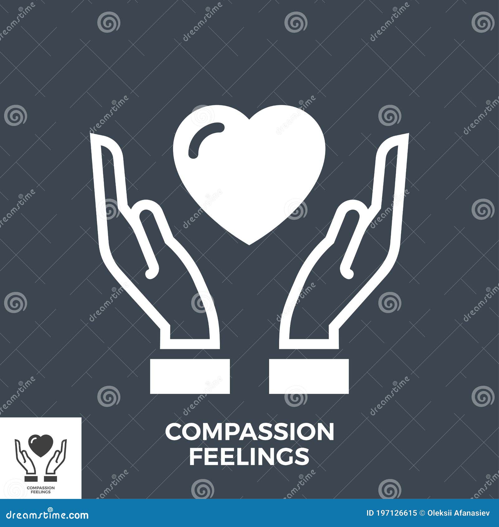 Compassion Feelings Glyph Vector Icon. Stock Vector - Illustration of ...