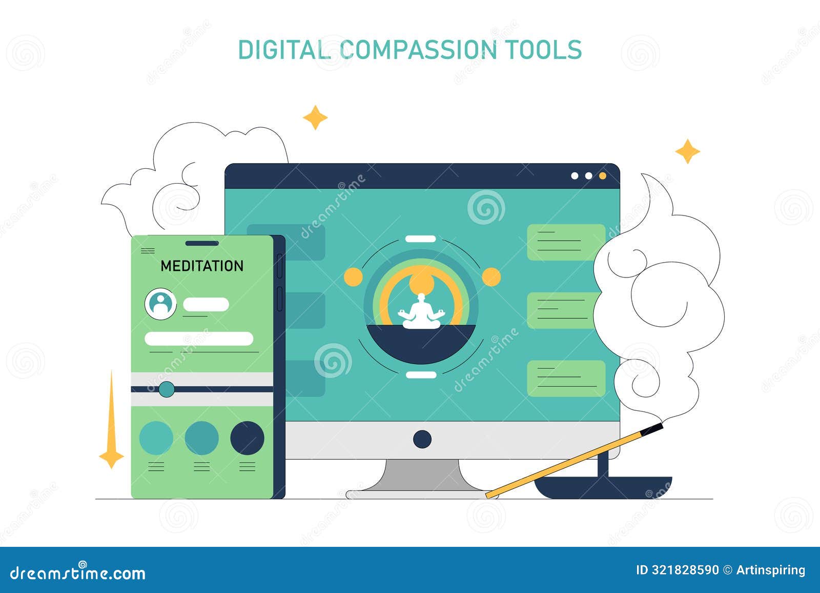 Compassion Focused Therapy. Flat Vector Stock Vector - Illustration of ...