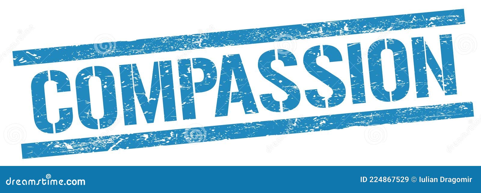 COMPASSION Text on Blue Grungy Rectangle Stamp Stock Illustration ...