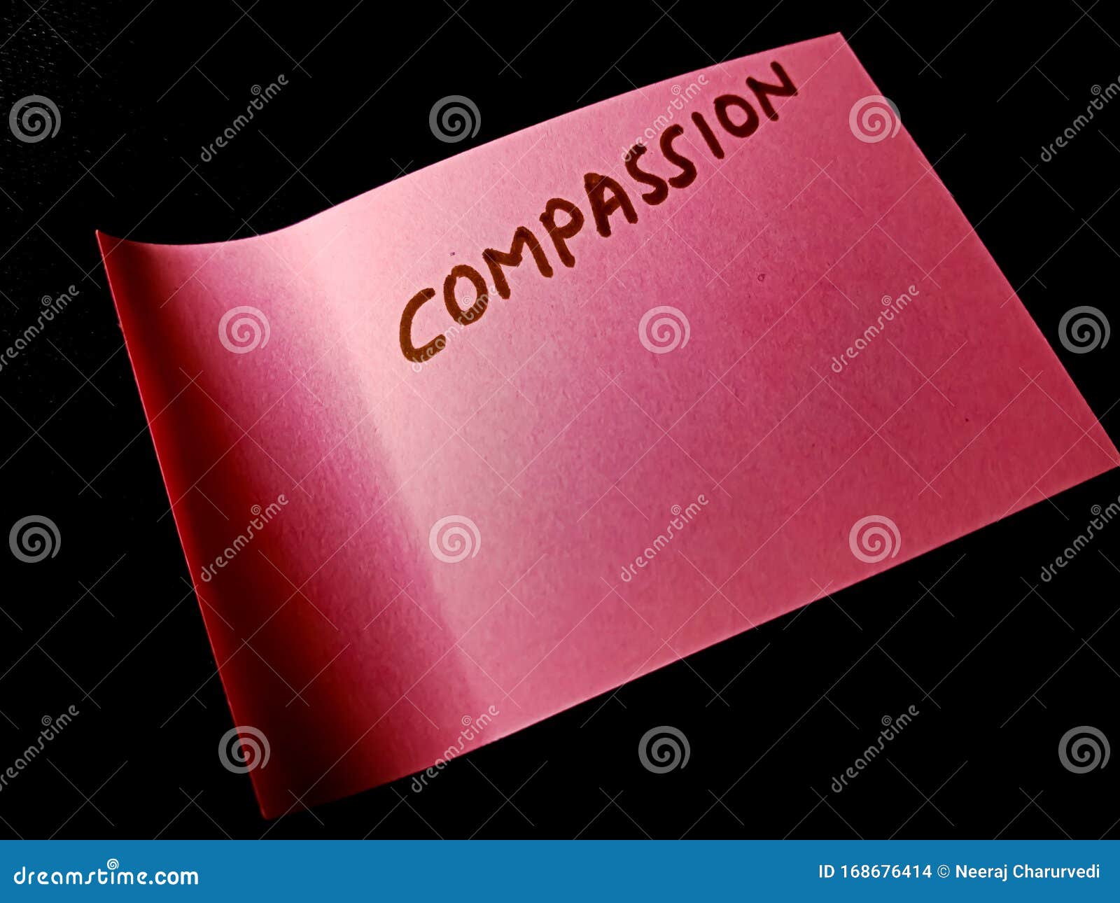 Compassion Text Displayed On Pink Paper Slip Isolated Stock Photo ...