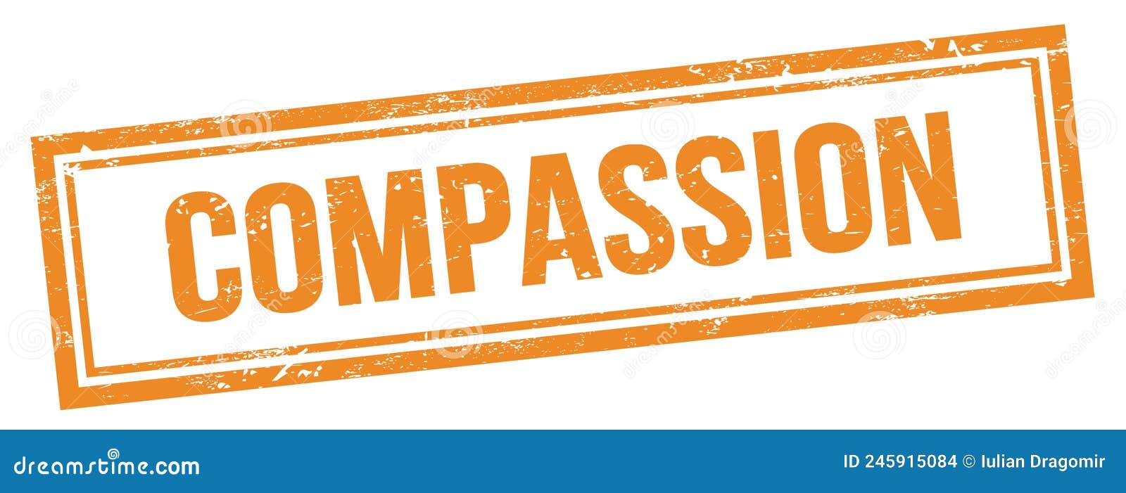 COMPASSION Text on Orange Grungy Vintage Stamp Stock Illustration ...