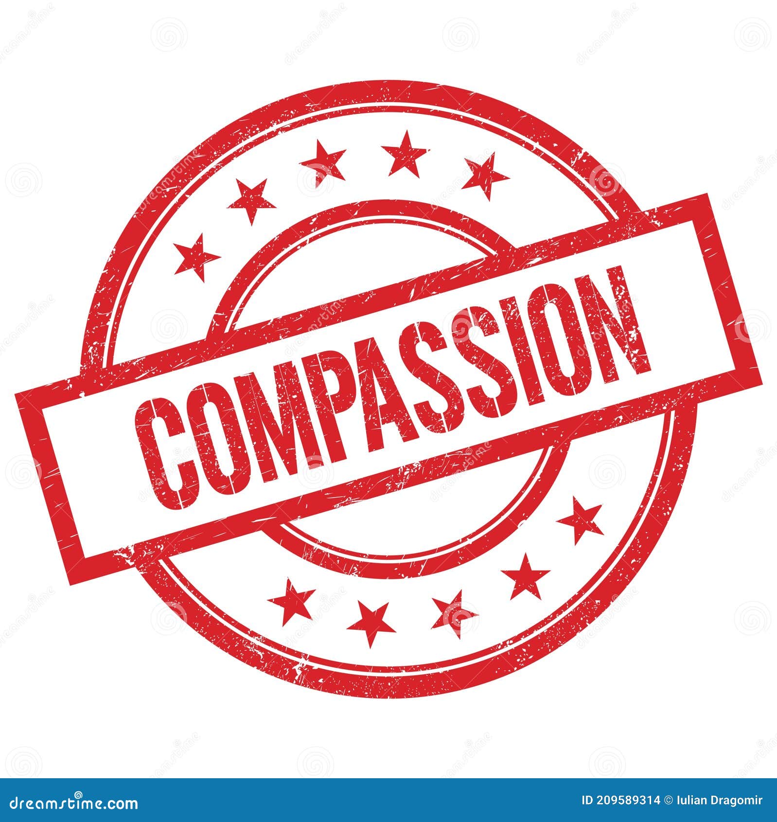 COMPASSION Text Written on Red Vintage Round Stamp Stock Illustration ...