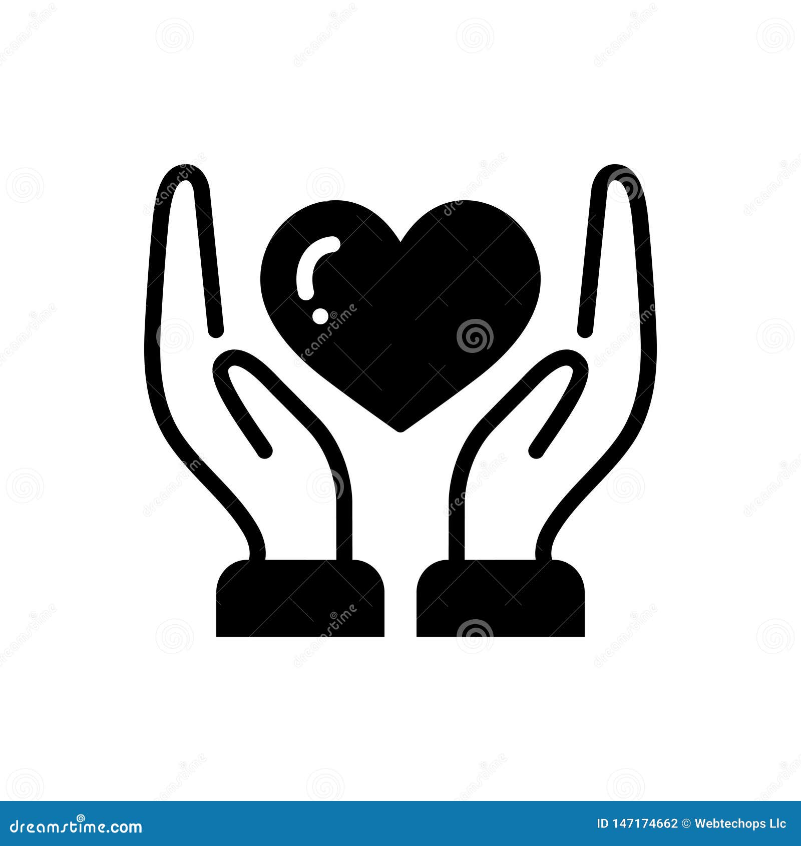 Black Solid Icon for Compassionate, Merciful and Kindly Stock Vector ...