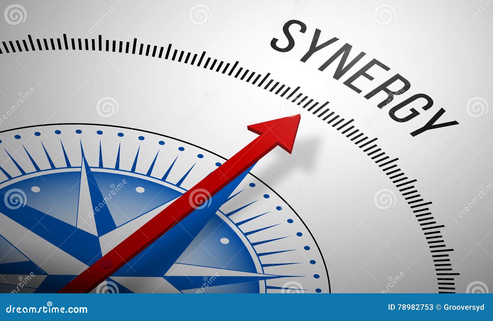 Compasso Com Um ícone Da Sinergia Ilustração Stock - Ilustração de ...