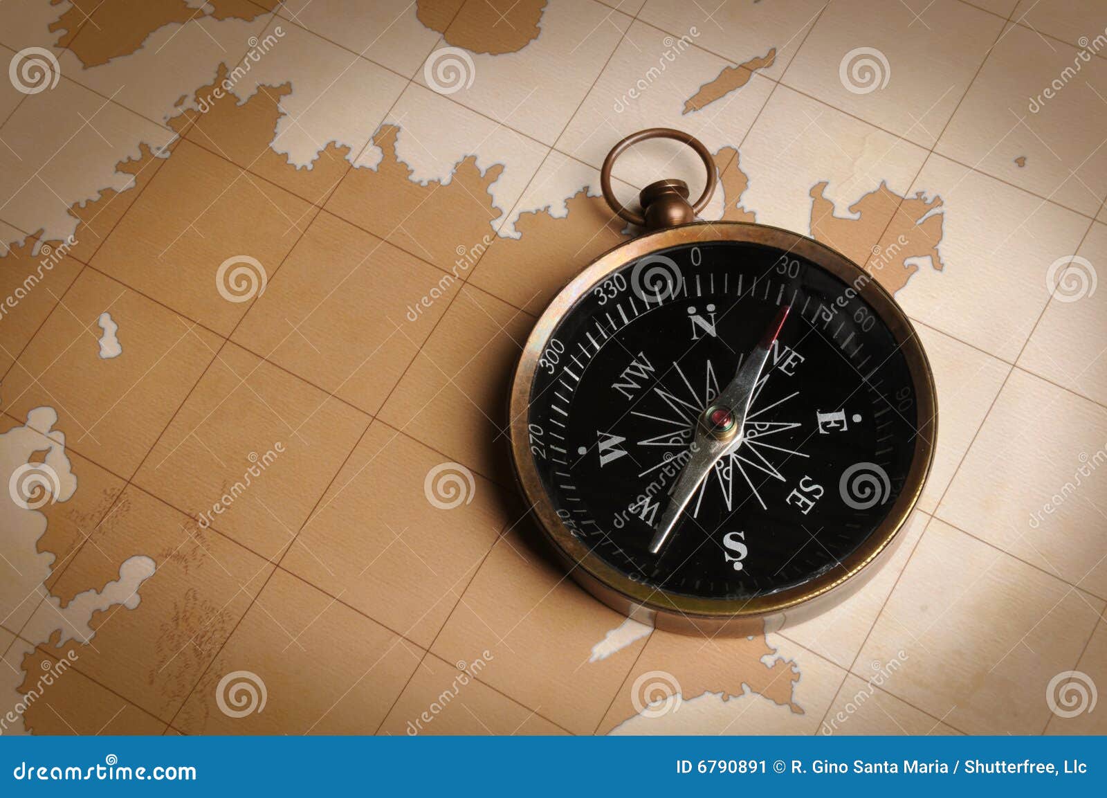 Compasso Em Um Mapa Do Vintage Imagem de Stock - Imagem de nearsighted ...