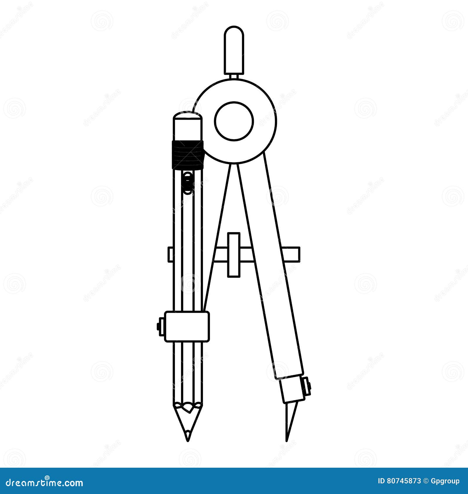 Compasso Isolado Do Projeto De Conceito Da Escola Ilustração do Vetor ...