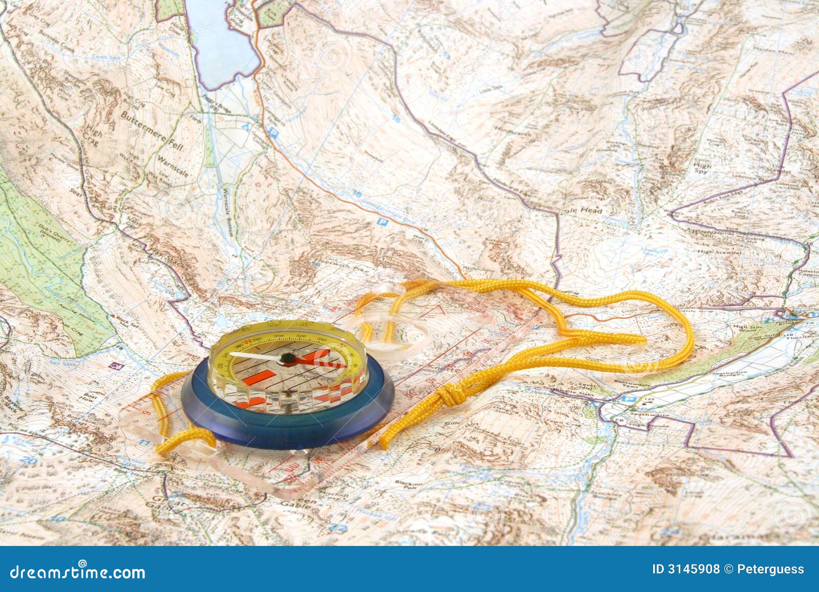 Compasso no mapa foto de stock. Imagem de sentidos, encontrar - 3145908