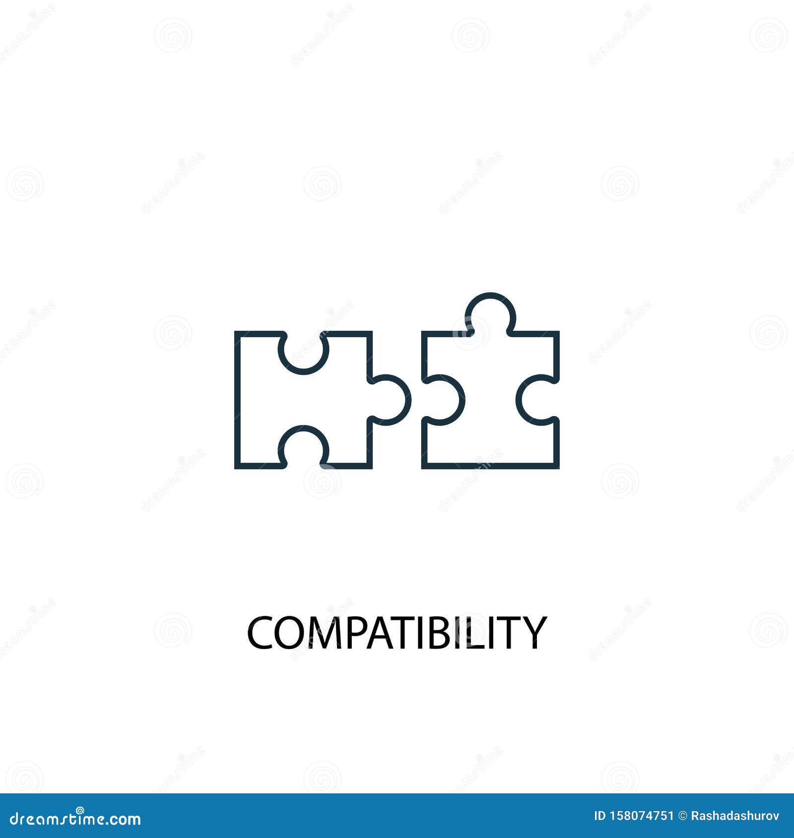 Compatibility Concept Line Icon. Simple Stock Vector - Illustration of ...