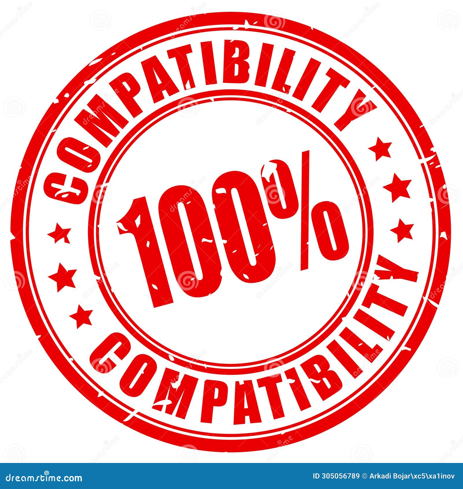 100 Percent Compatibility Round Label Vector Illustration ...