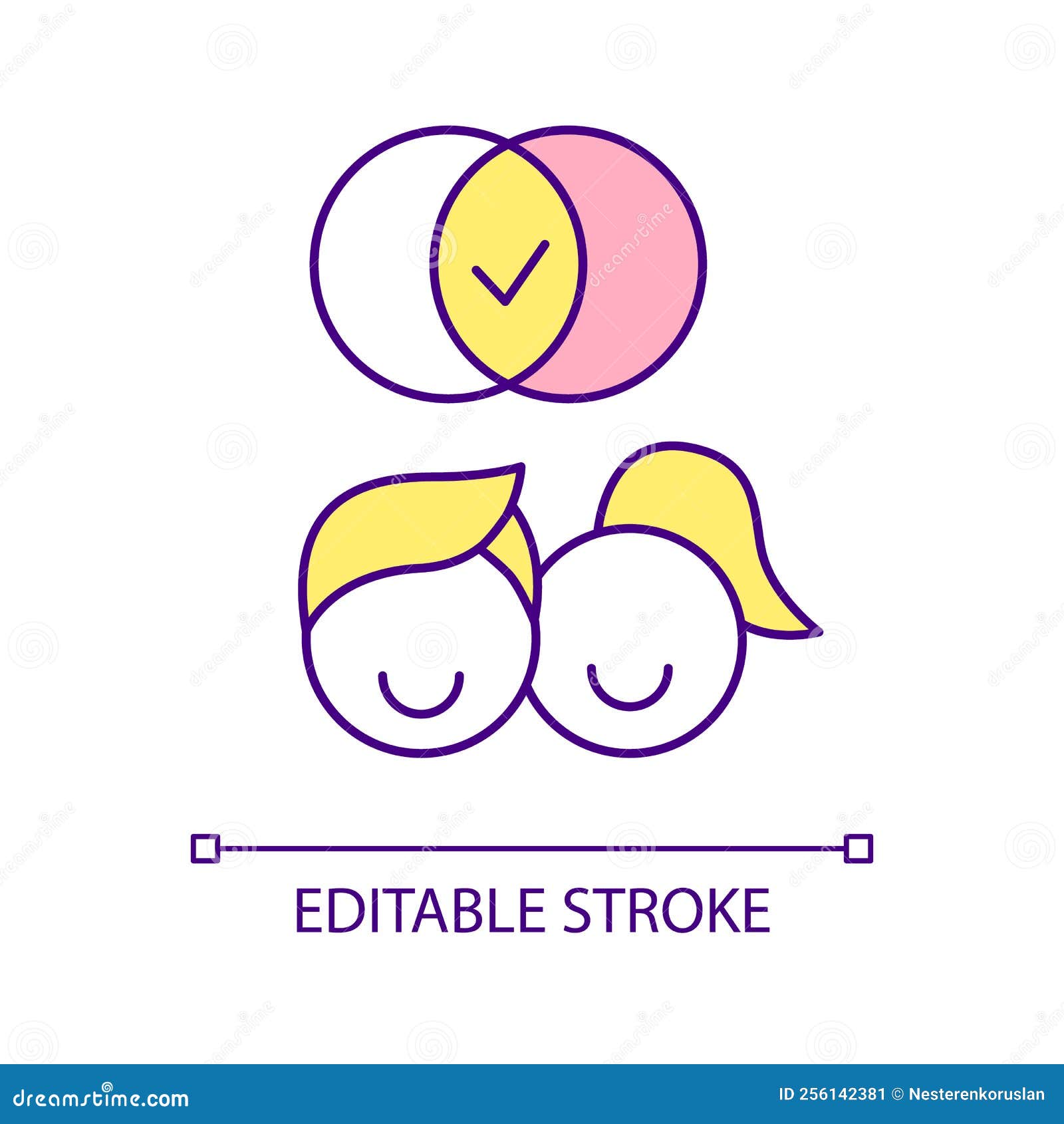 Compatibility in Relationship RGB Color Icon Stock Vector ...