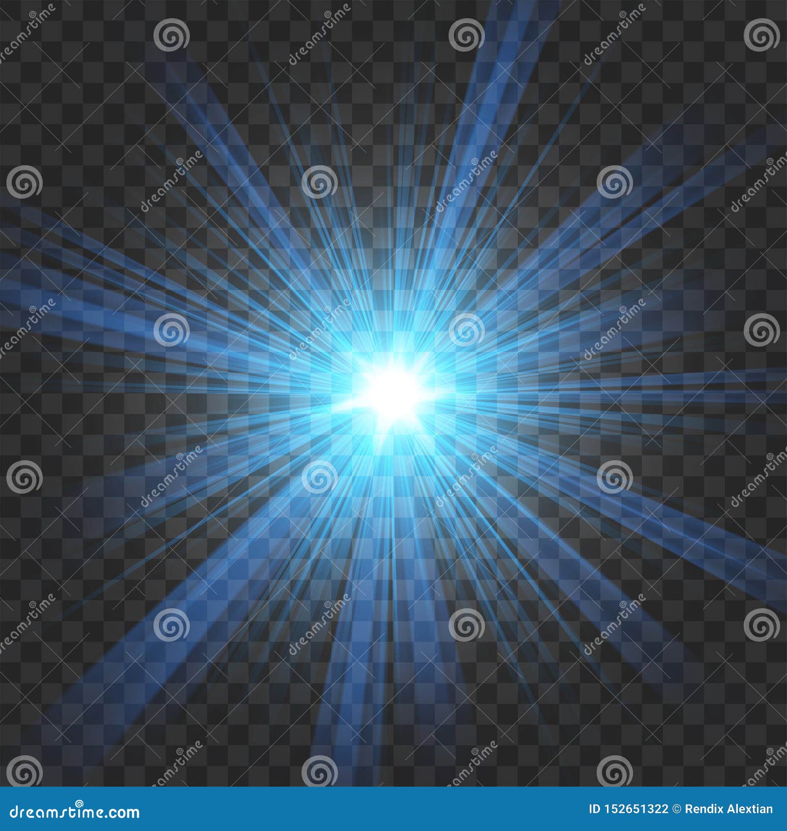 Blue Shine on Transparent Background Vector Illustration Stock Vector ...