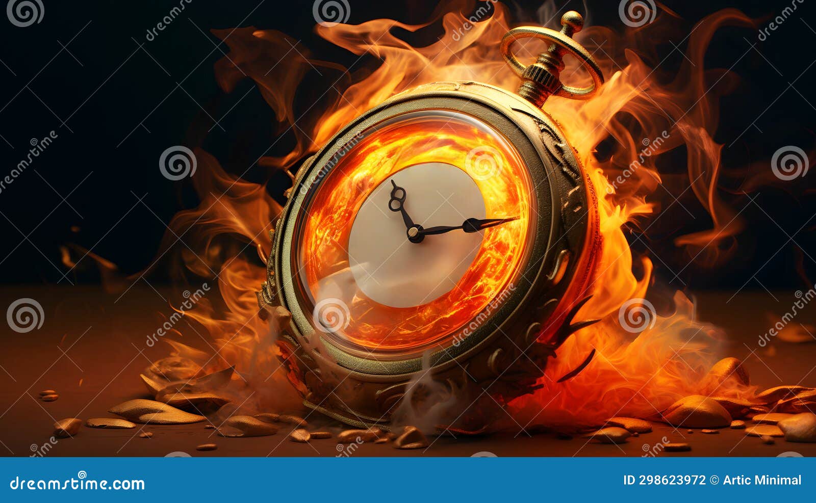 Time on Fire Clean 3D Visualisation with Residual Effects Stock ...