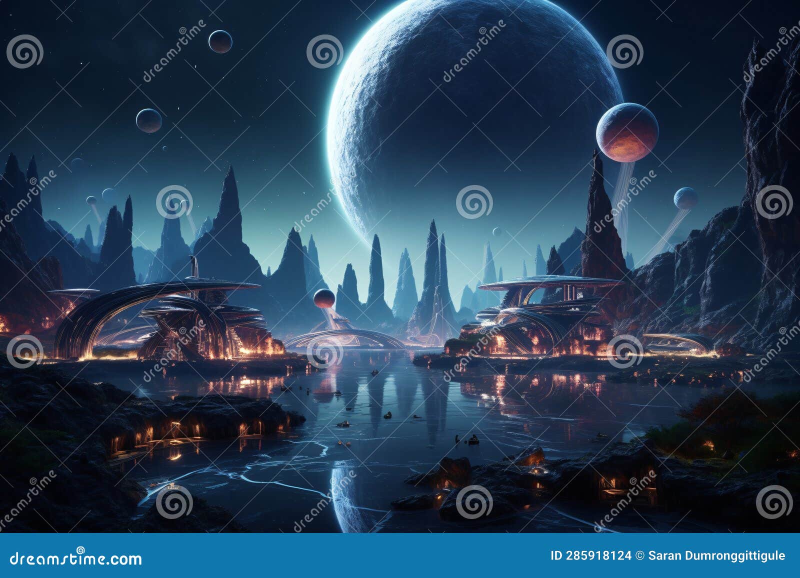 Imaginative Depiction of an Advanced Alien Civilization on a Distant ...