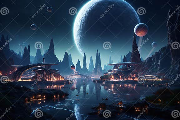 Imaginative Depiction of an Advanced Alien Civilization on a Distant ...
