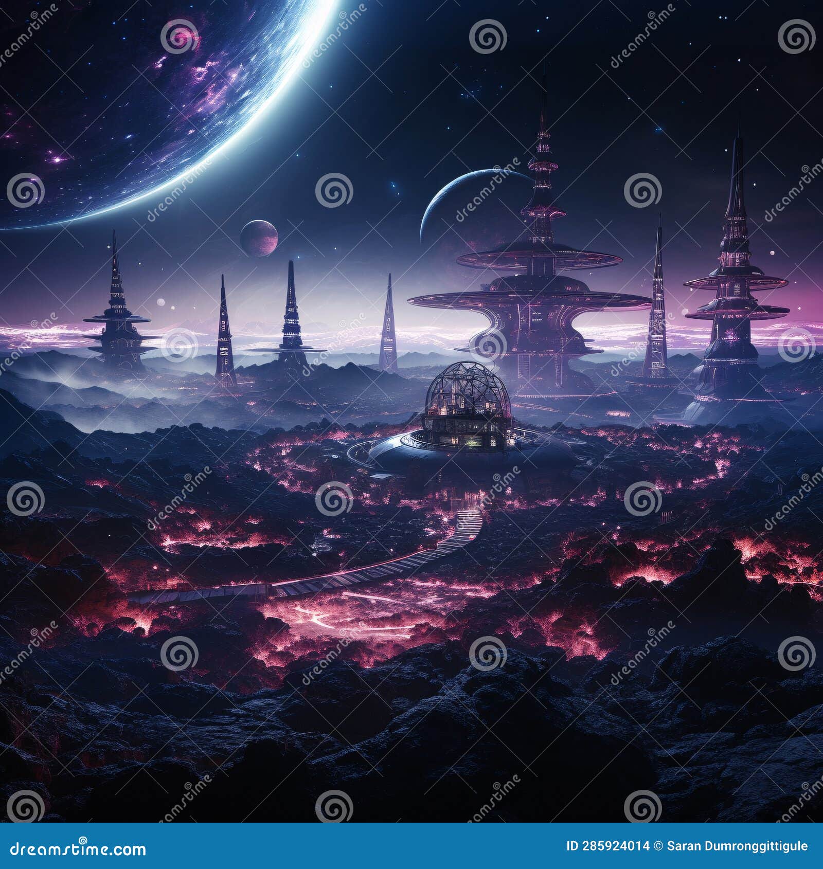 Imaginative Depiction of an Advanced Alien Civilization on a Distant ...