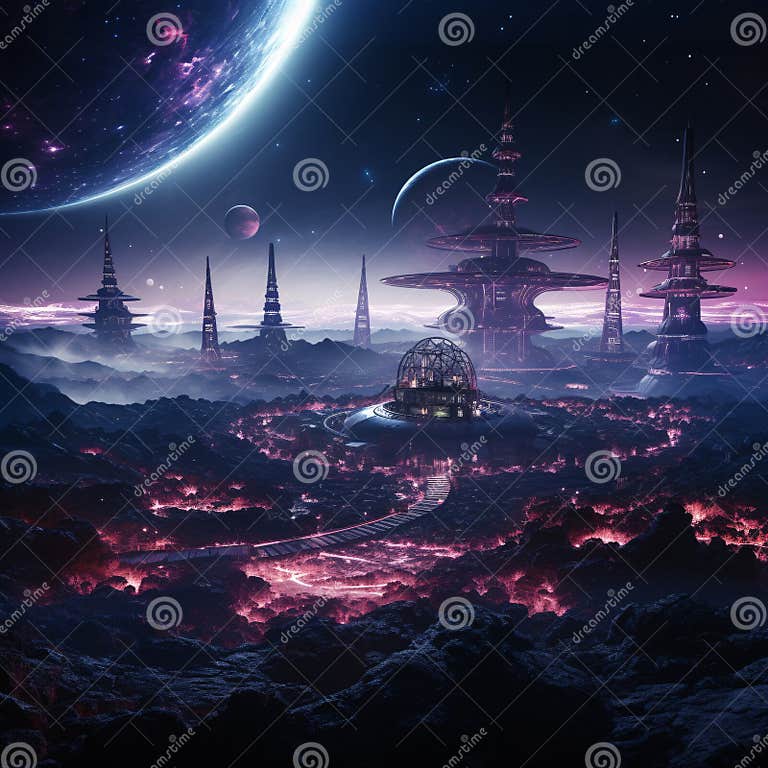 Imaginative Depiction of an Advanced Alien Civilization on a Distant ...