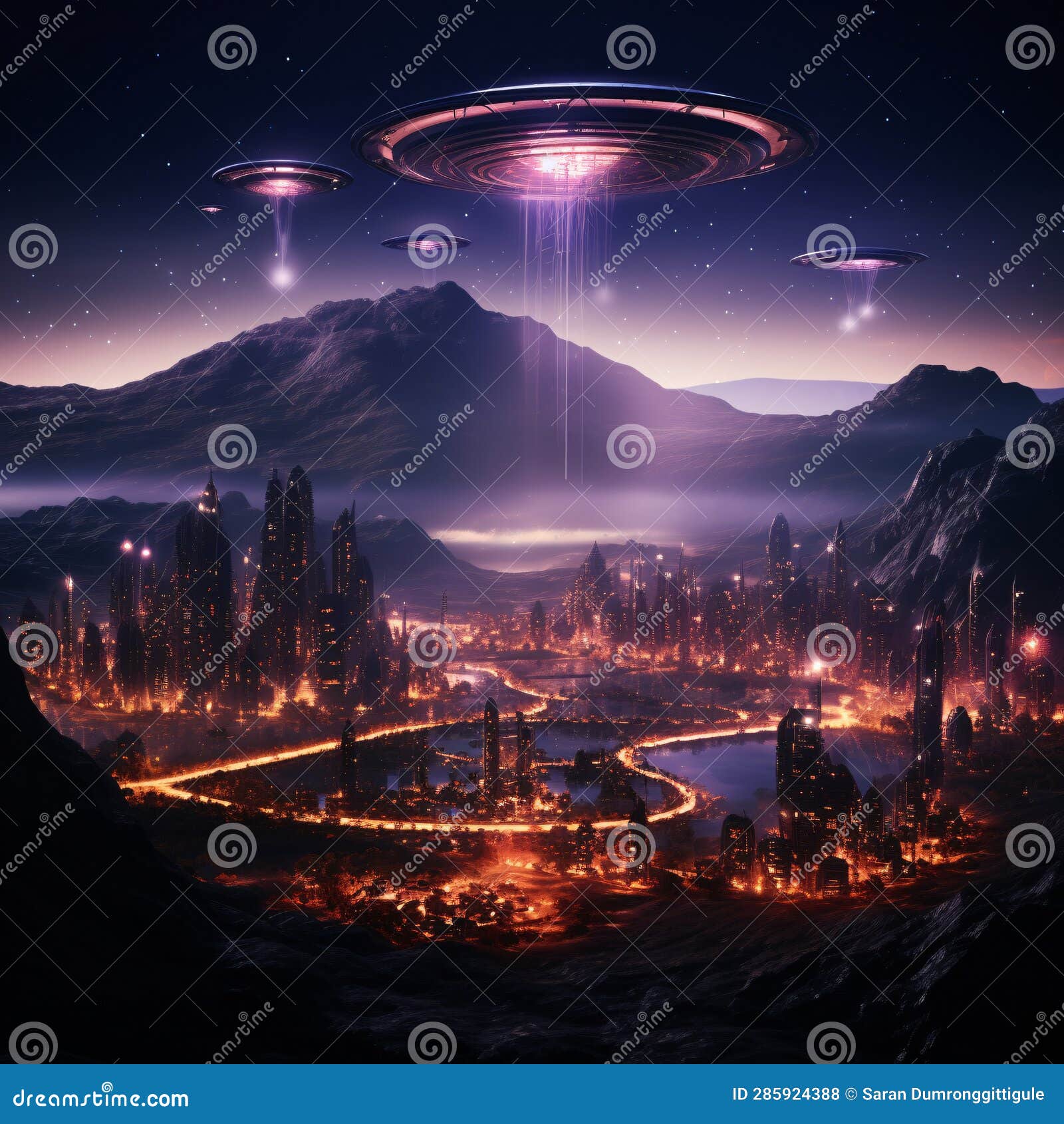 Imaginative Depiction of an Advanced Alien Civilization on a Distant ...