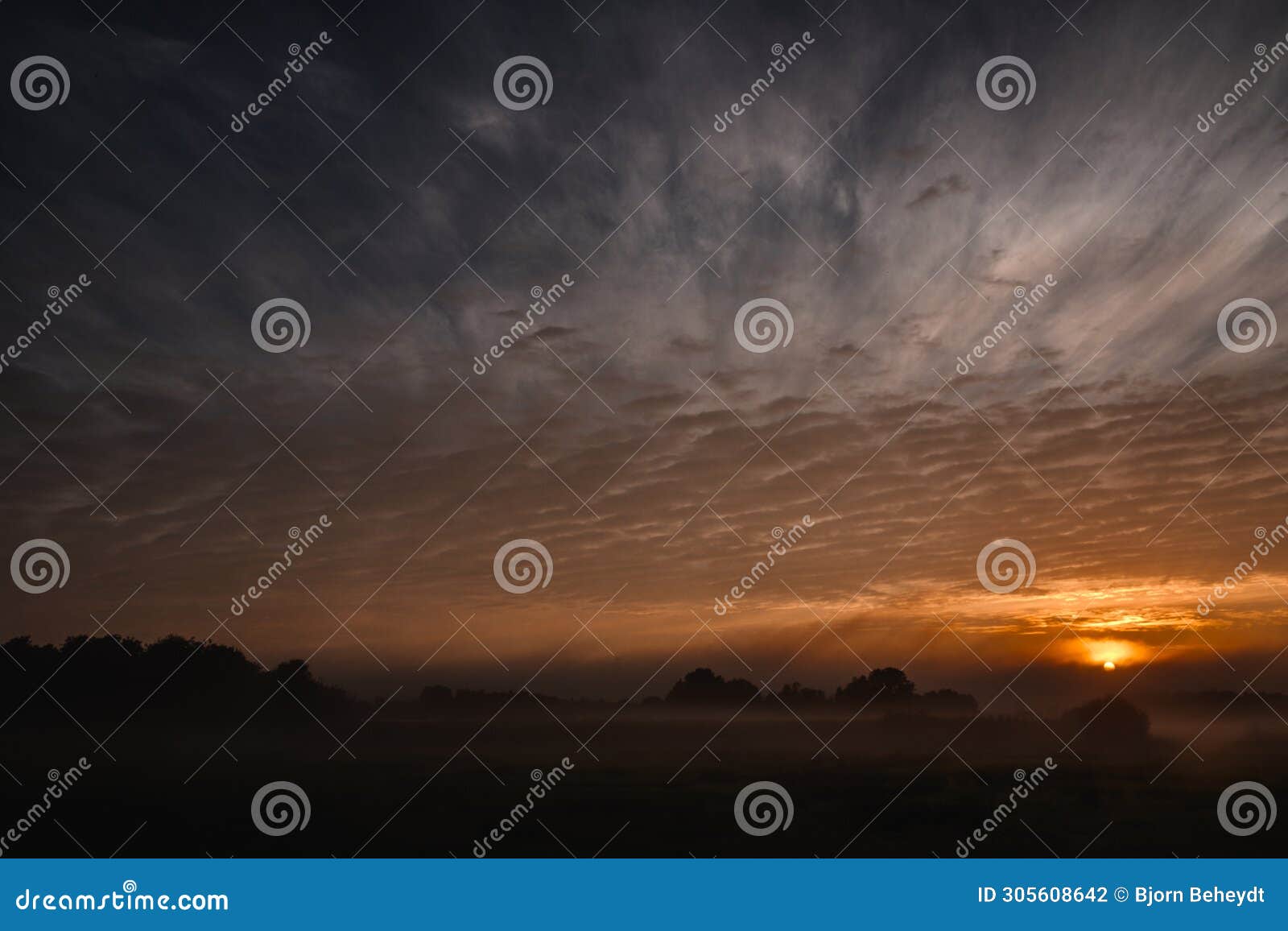 Brooding Twilight Over Shrouded Fields Stock Photo - Image of intense ...