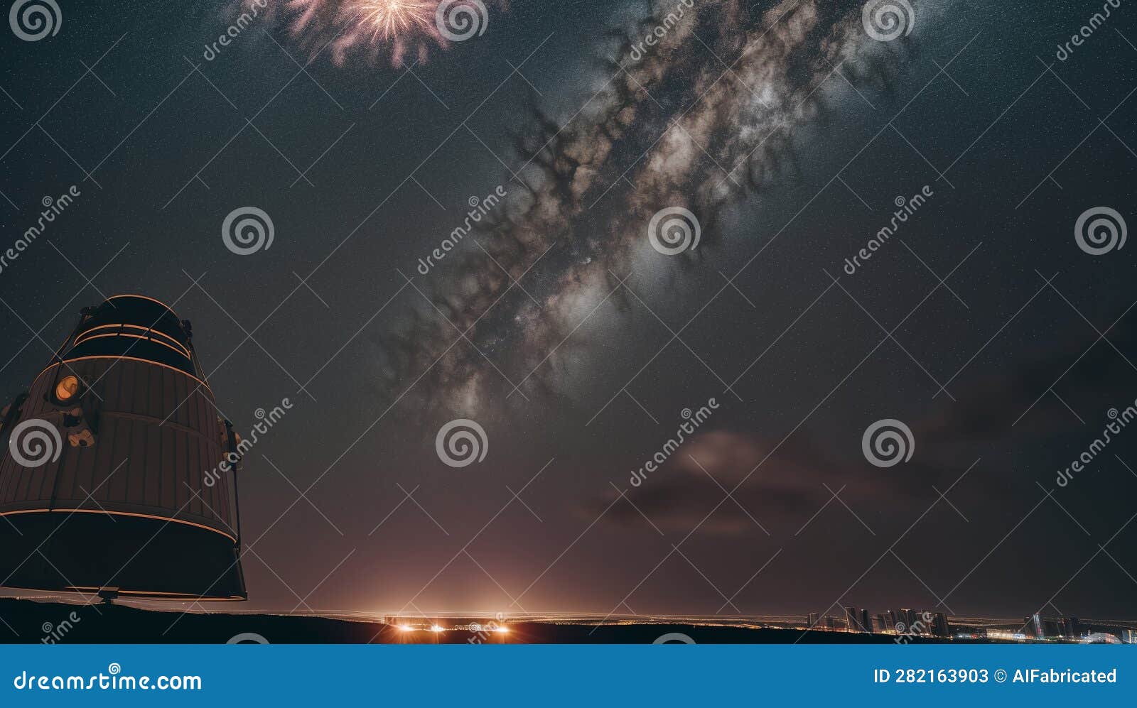 A Compelling Lit Lighthouse with a Bright Star in the Sky AI Generative ...
