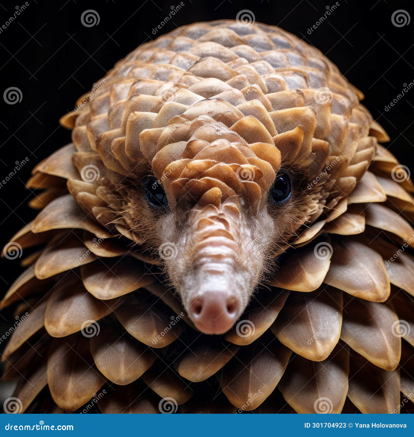 A Compelling Portrait of a Pangolin, Focusing on Its Expressive Eyes ...