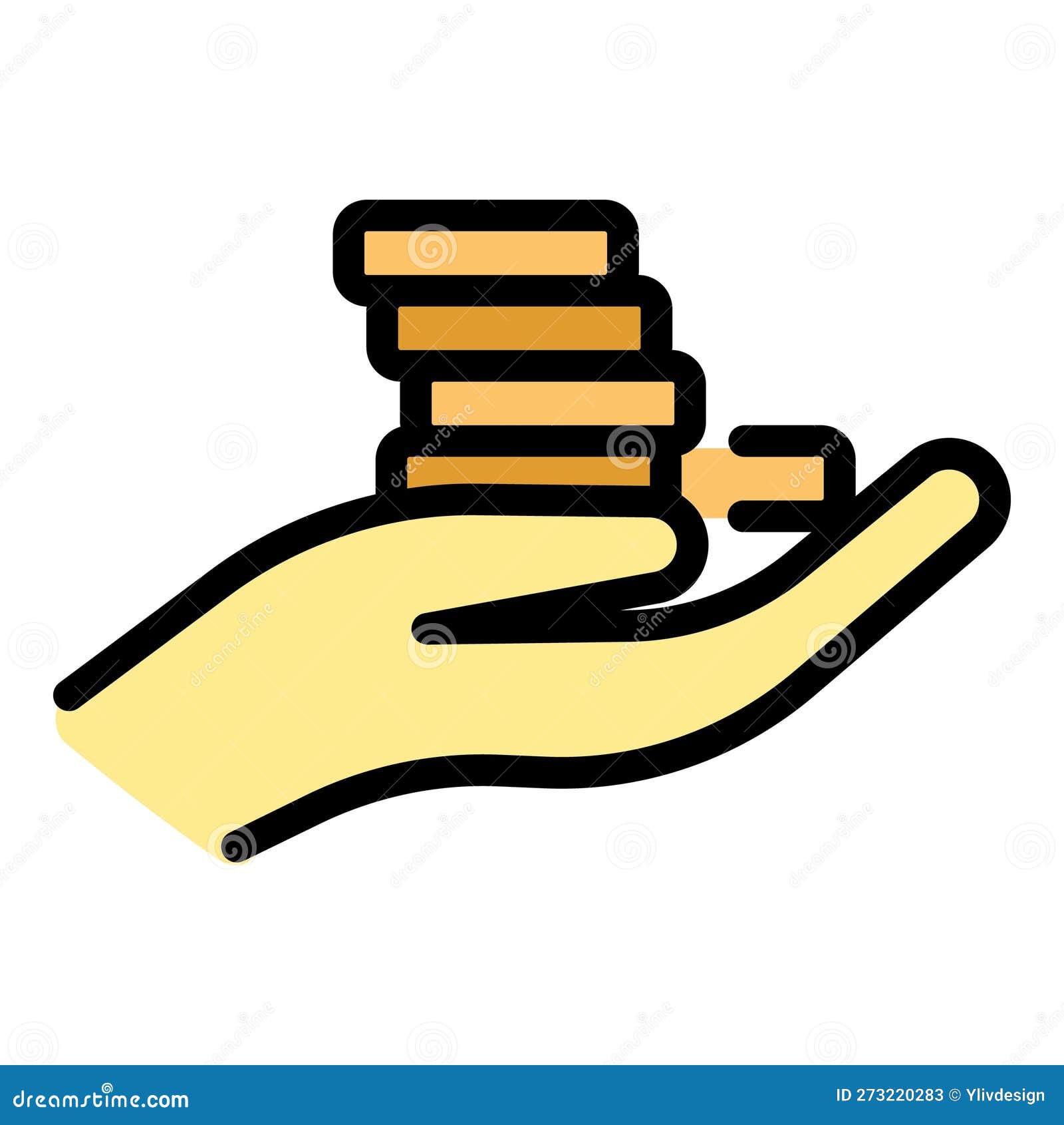 Compensation Coins Stack Icon Vector Flat Stock Illustration ...
