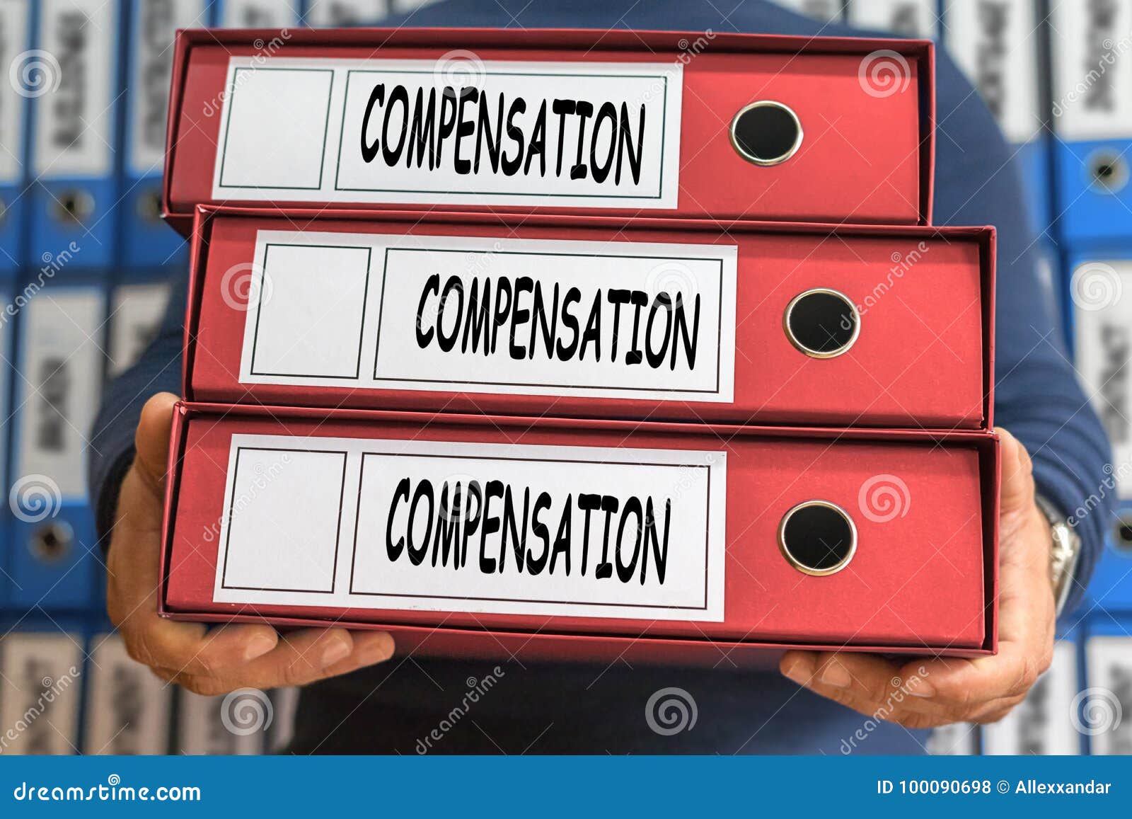 Compensation Concept Words. Folder Concept. Ring Binders Stock Photo ...