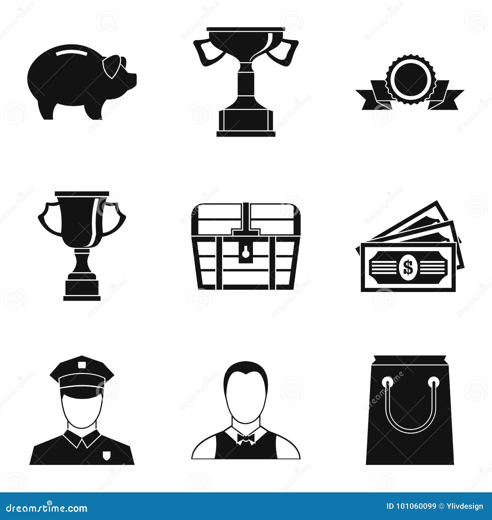 Compensation Icons Set, Simple Style Stock Vector - Illustration of ...