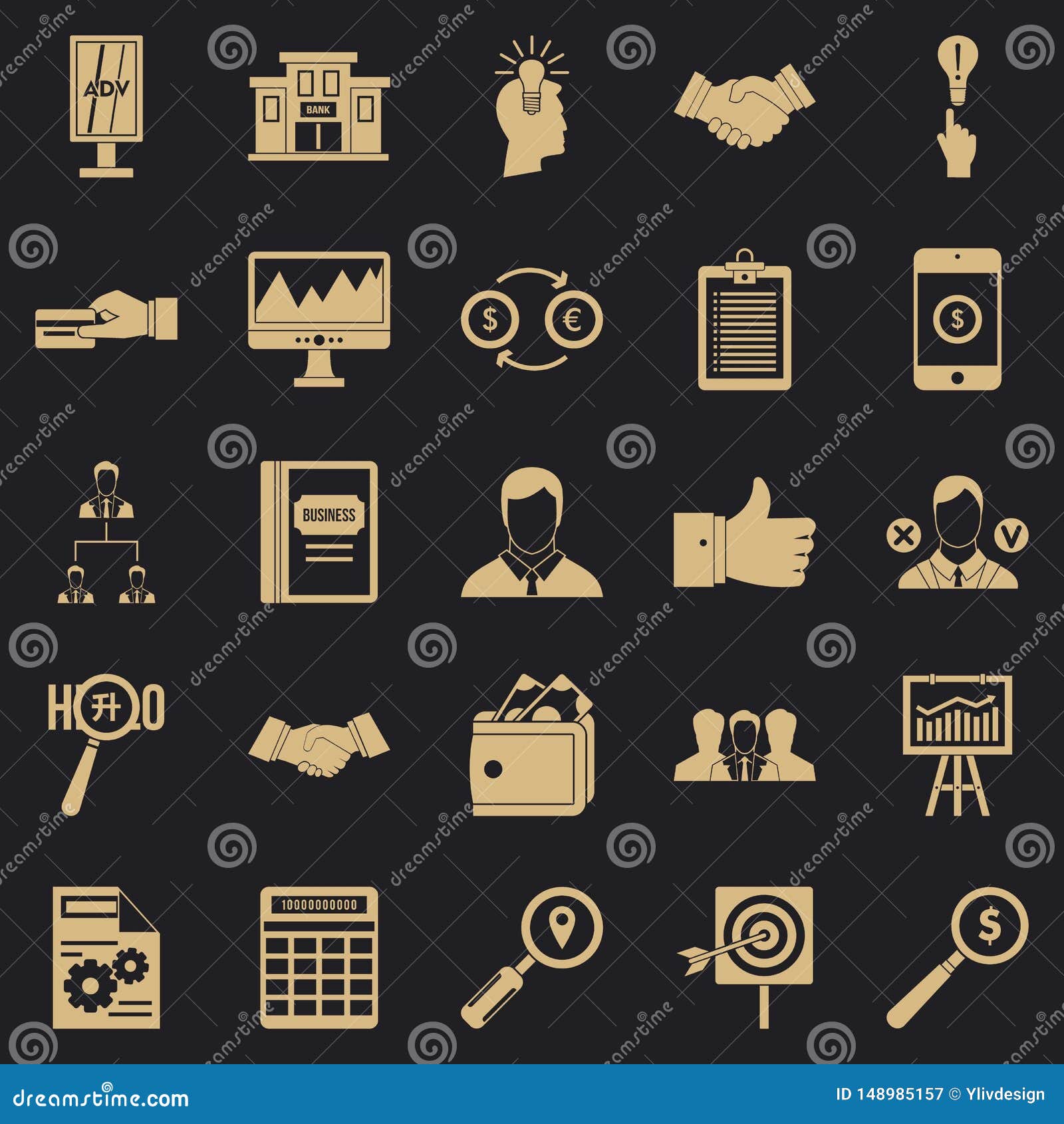 Compensation Icons Set, Simple Style Stock Vector - Illustration of ...