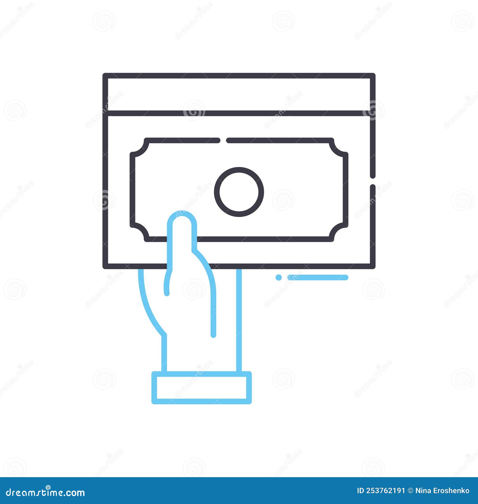 Compensation Line Icon, Outline Symbol, Vector Illustration, Concept ...