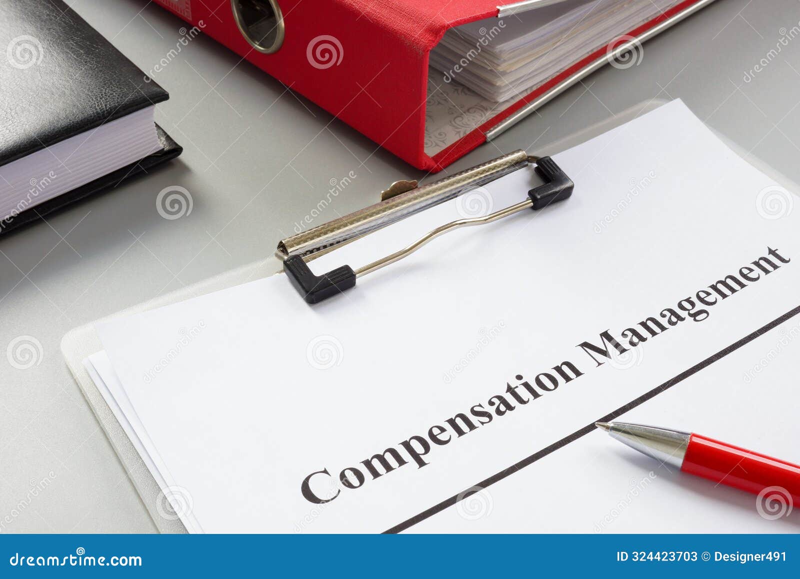 Compensation Management Rules and Red Folder. Stock Image - Image of ...