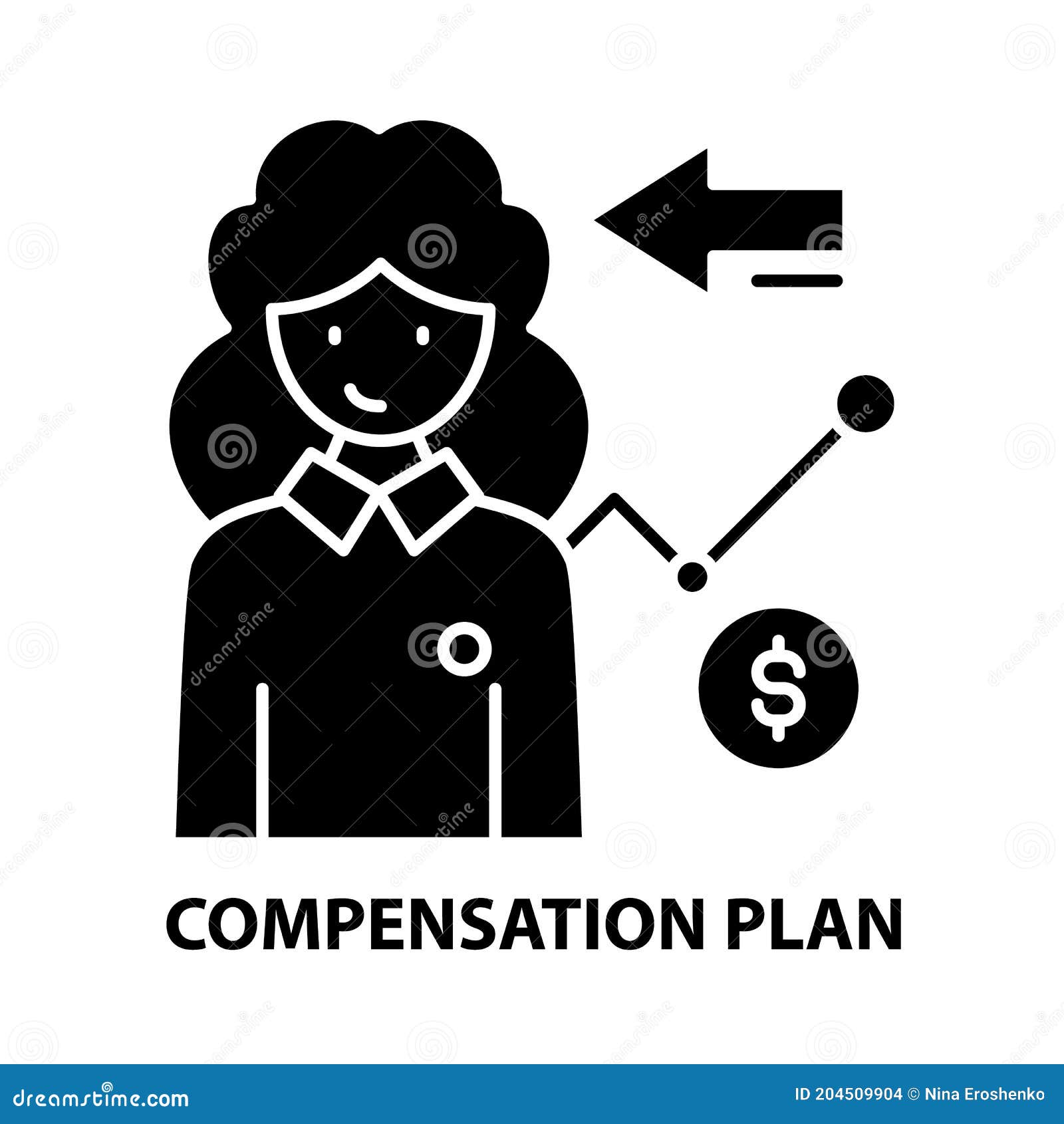 Compensation Plan Line Icon, Outline Symbol, Vector Illustration ...