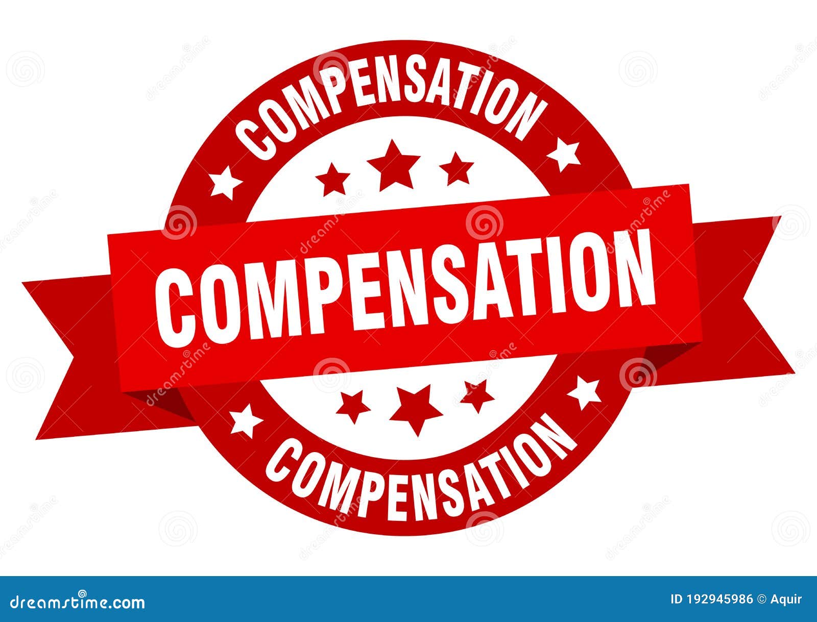 Compensation Round Ribbon Isolated Label. Compensation Sign Stock ...