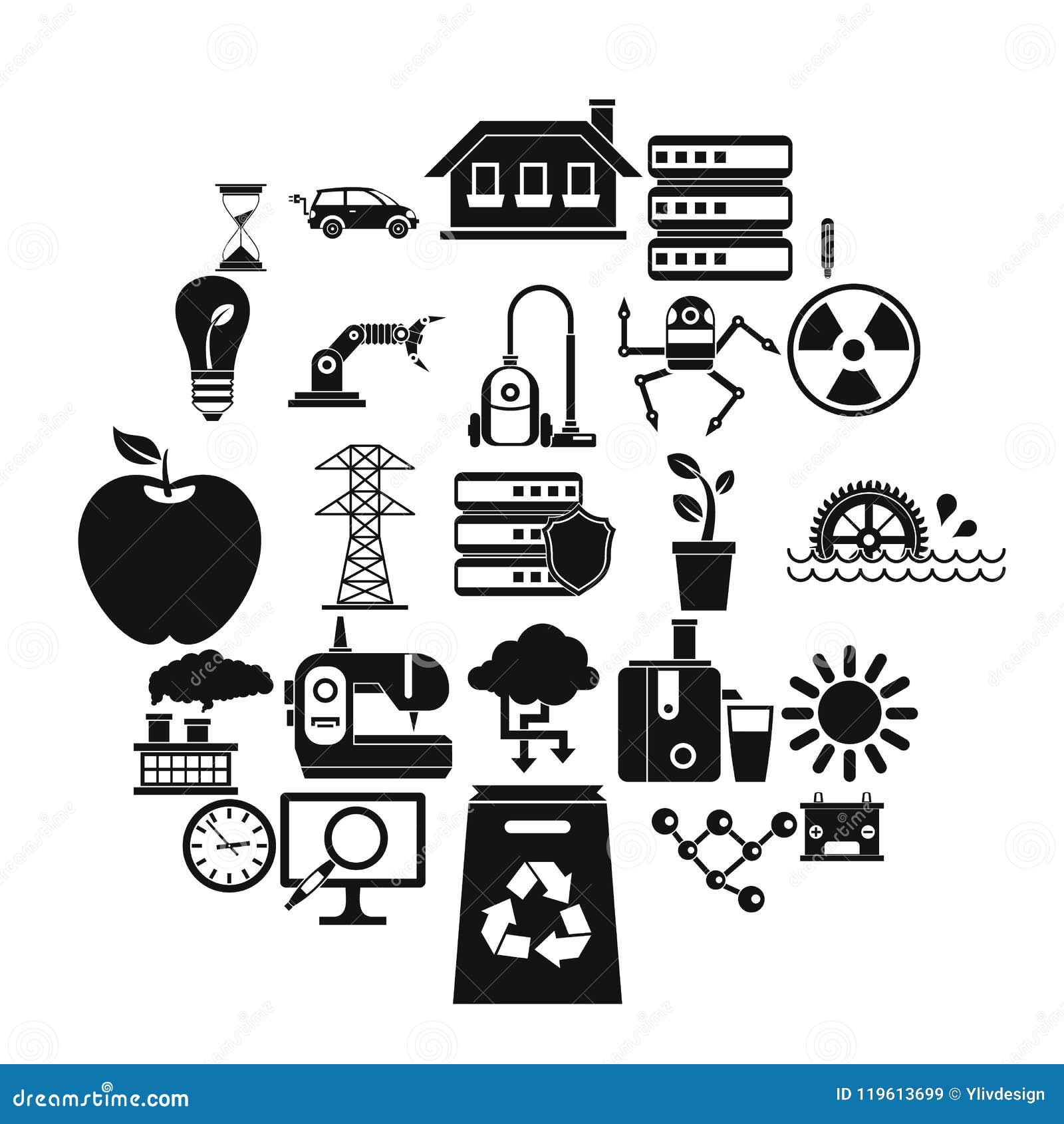 Compensator Icons Set, Simple Style Stock Vector - Illustration of ...