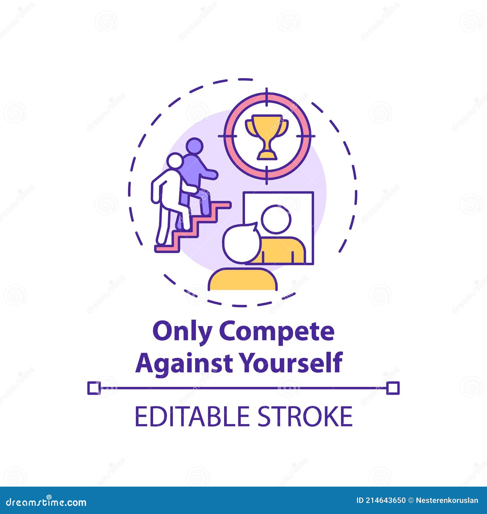 Only Compete Against Yourself Concept Icon Stock Vector - Illustration ...