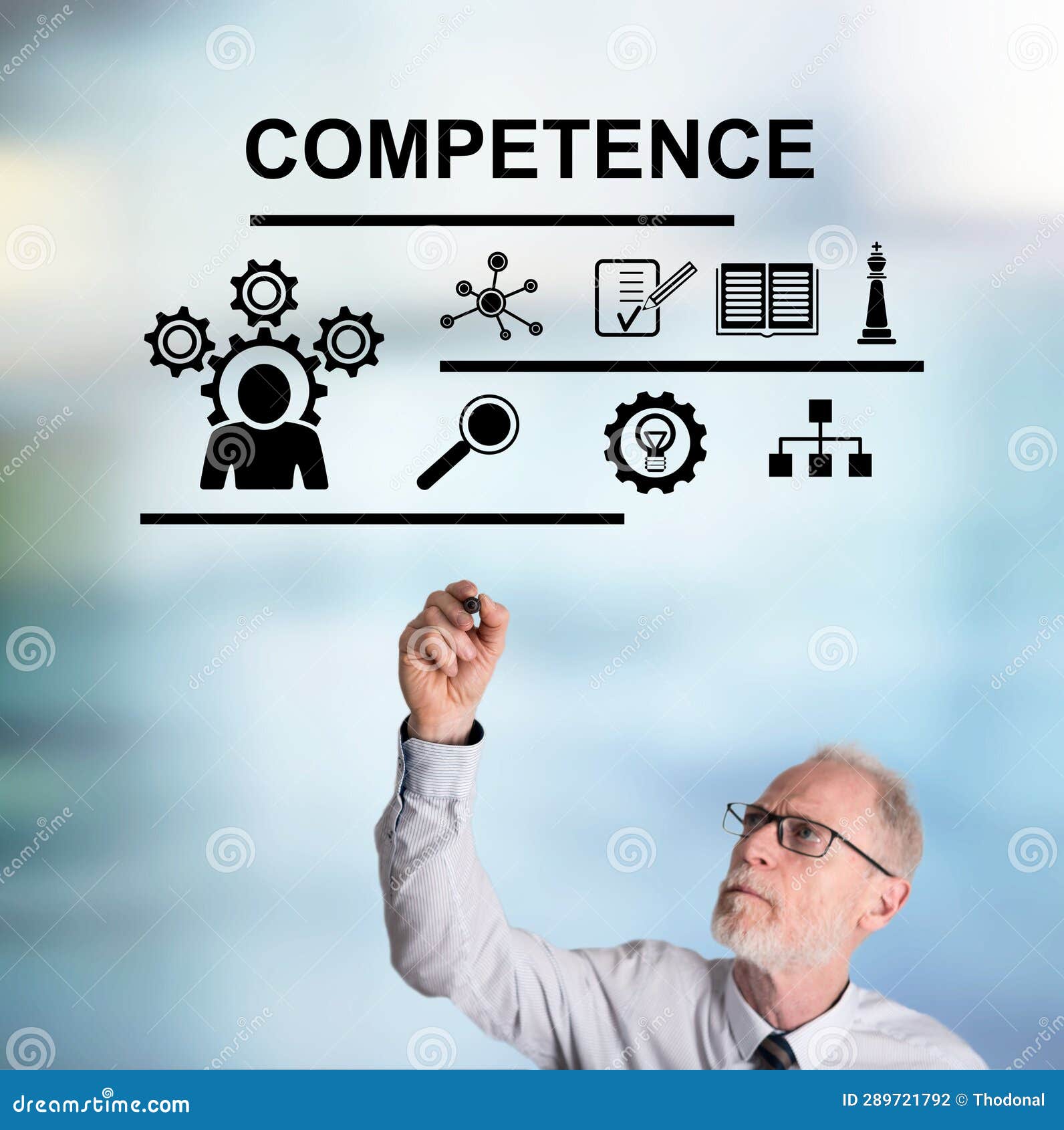 Businessman Drawing Competence Concept Stock Photo - Image of power ...