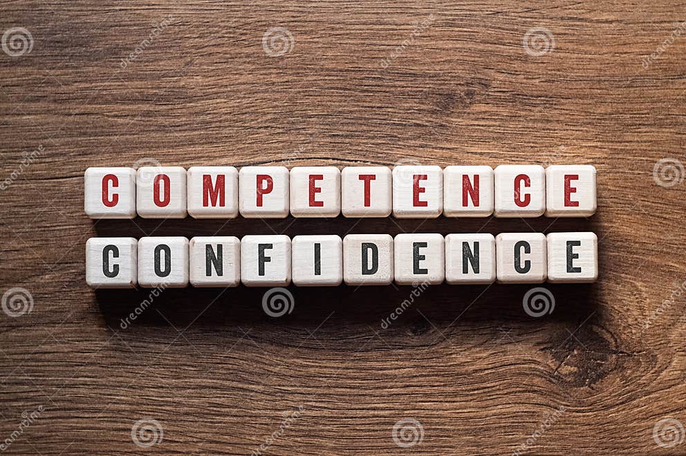 Competence Confidence - Word Concept on Building Blocks, Text Stock ...