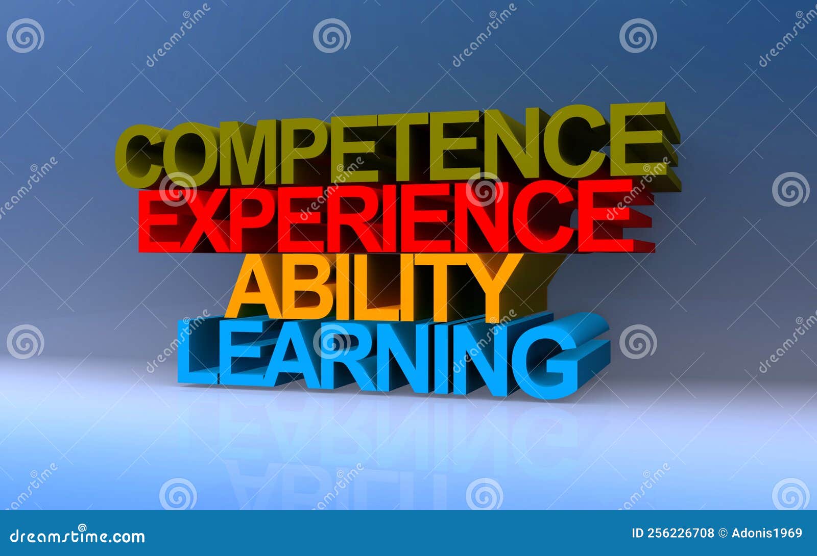 Competence Experience Ability Learning on Blue Stock Illustration ...