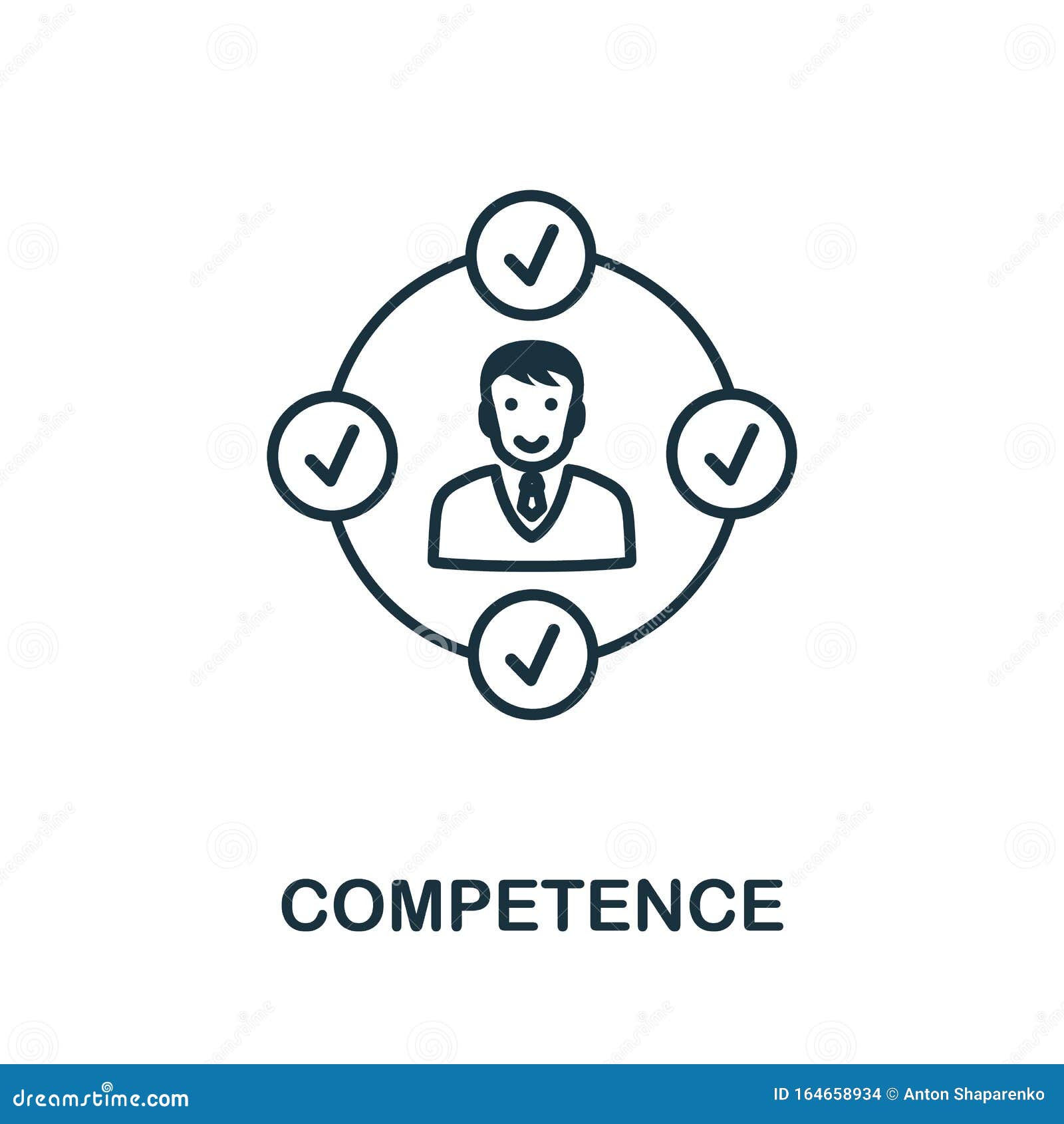 Competence Icon Outline Style. Thin Line Creative Competence Icon for ...