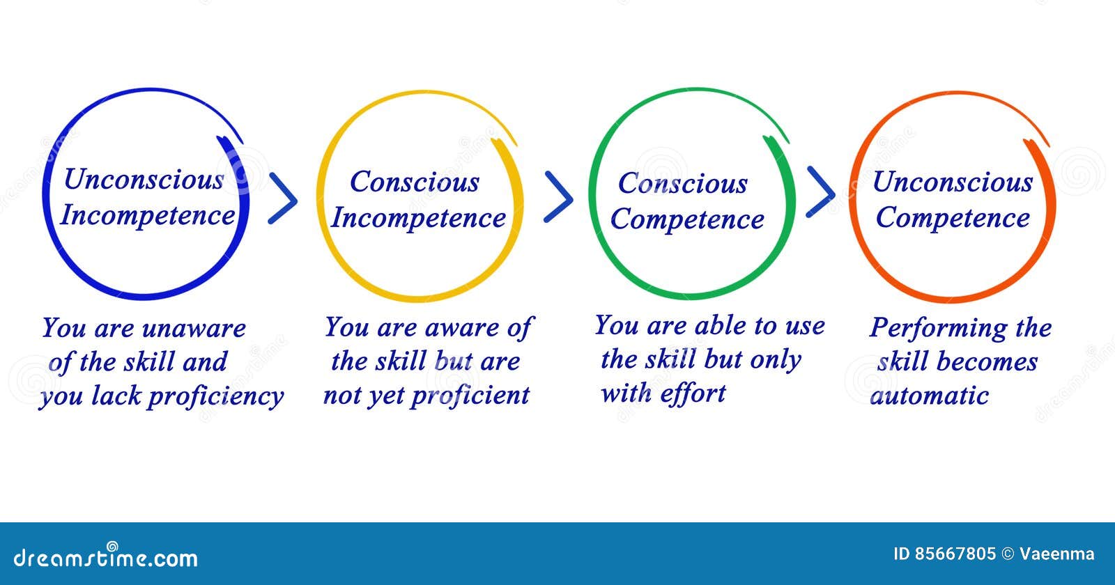 From Unconscious Incompetence To Unconscious Competence Royalty-Free ...