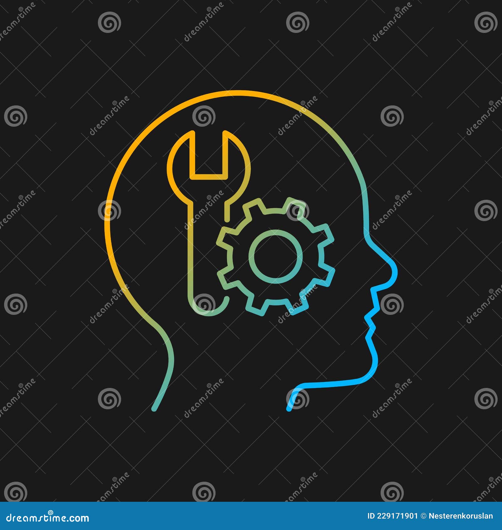 Competence Motivation Gradient Vector Icon for Dark Theme Stock Vector ...