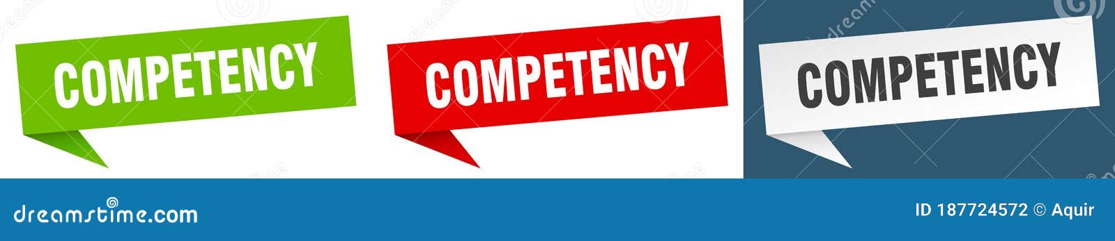 Competency Banner. Competency Speech Bubble Label Set Stock Vector ...
