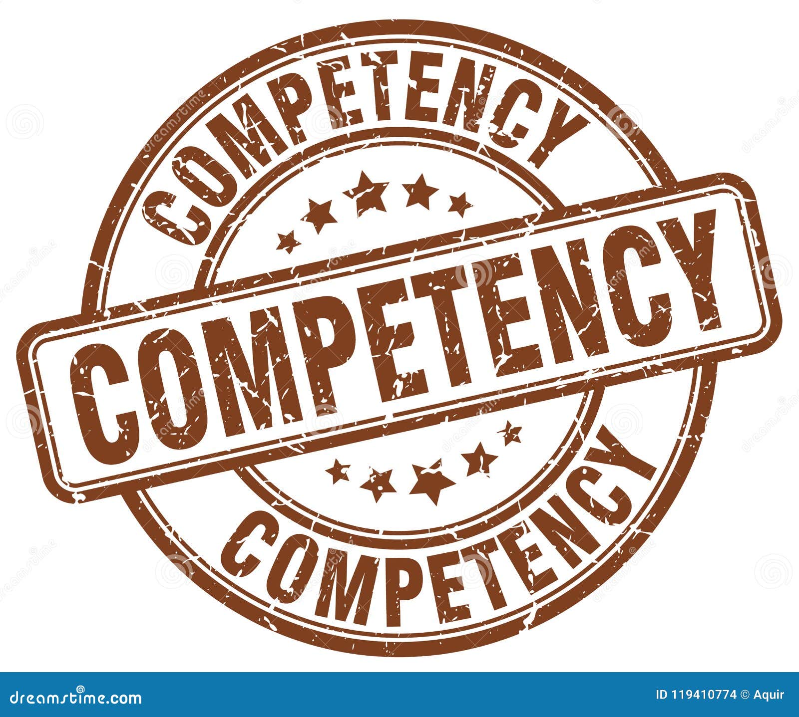 Competency brown stamp stock vector. Illustration of badge - 119410774