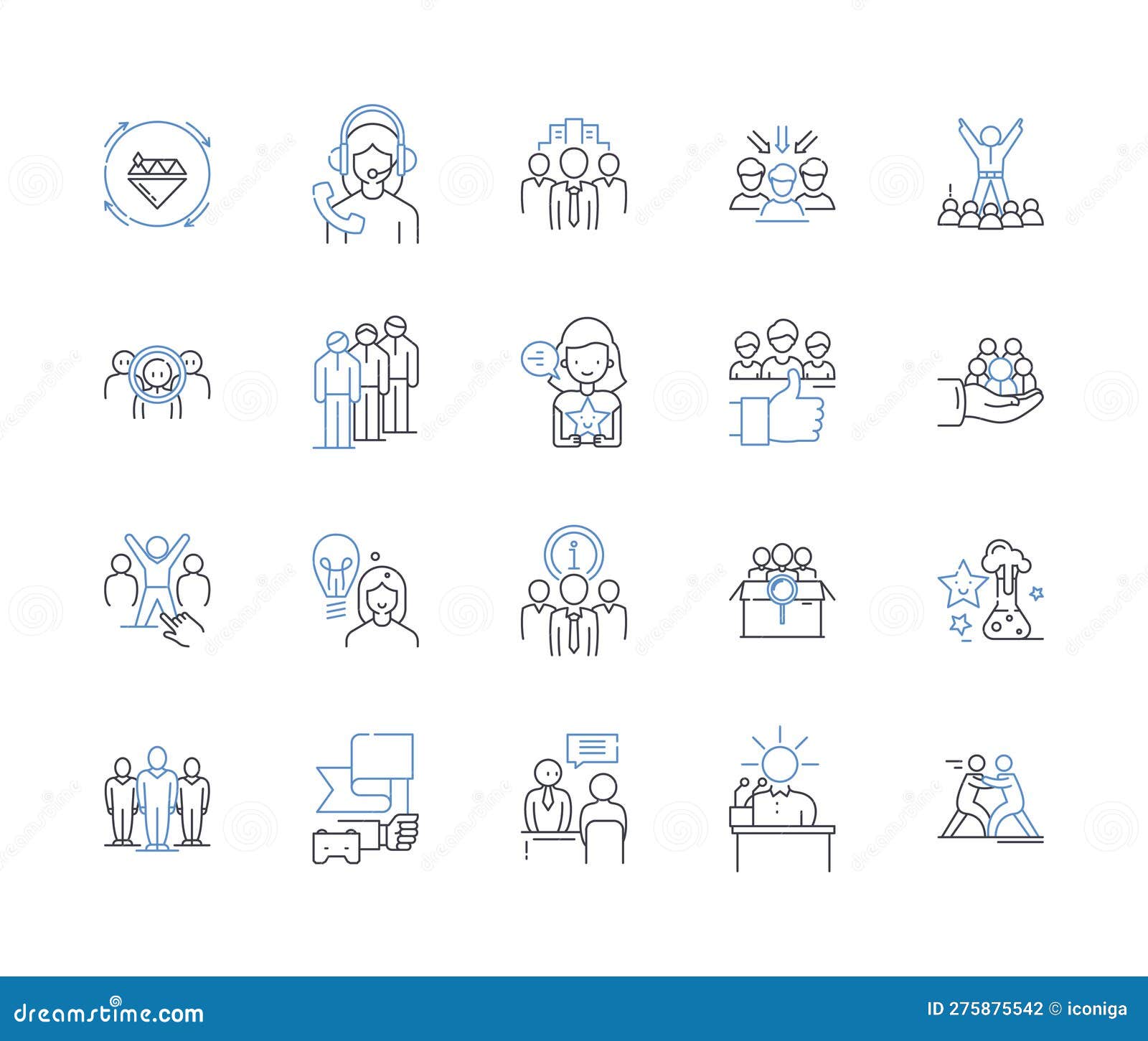 Competency Mapping Line Icons Collection. Skills, Proficiency ...