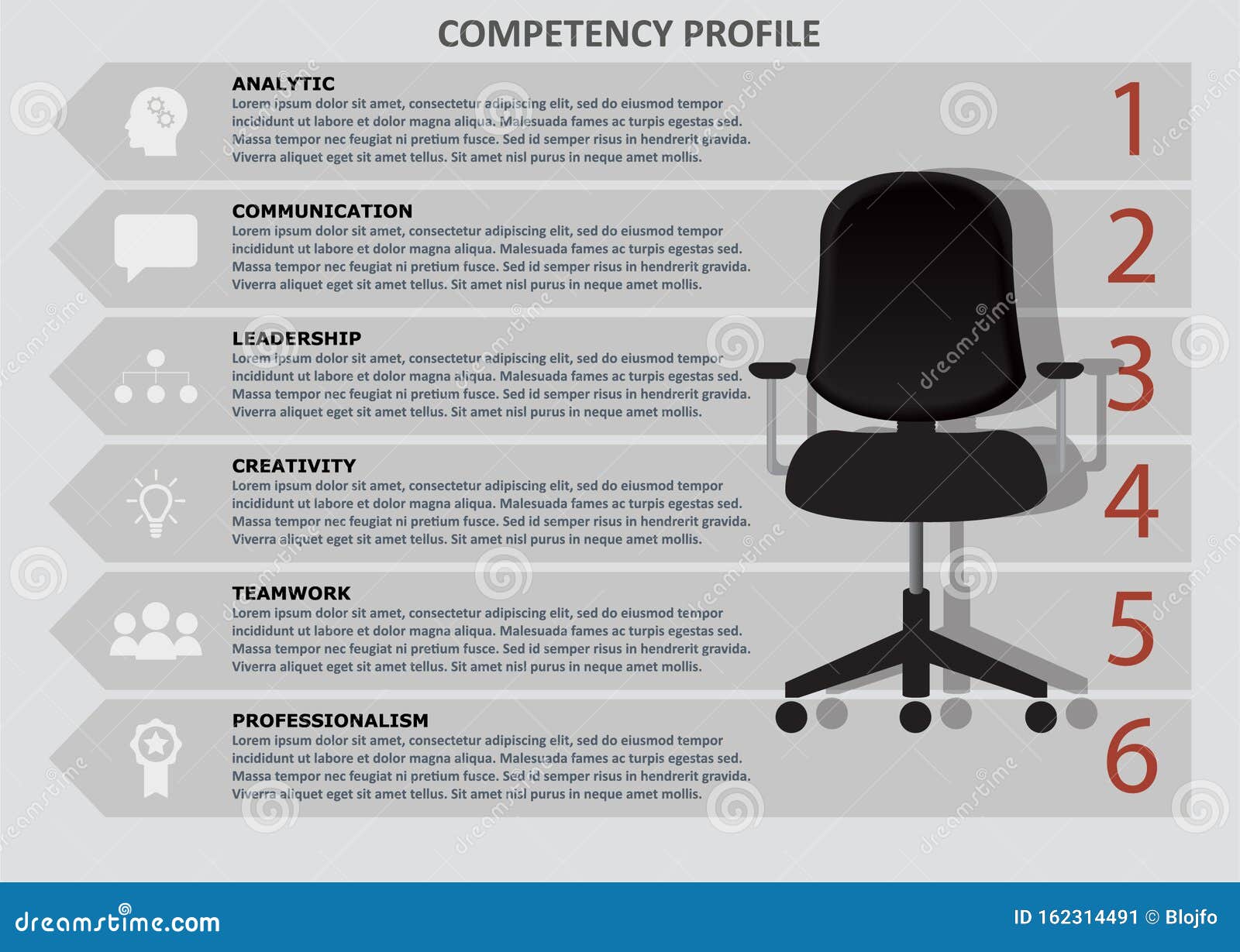 Competency Profile Template Gray Stock Vector - Illustration of ...