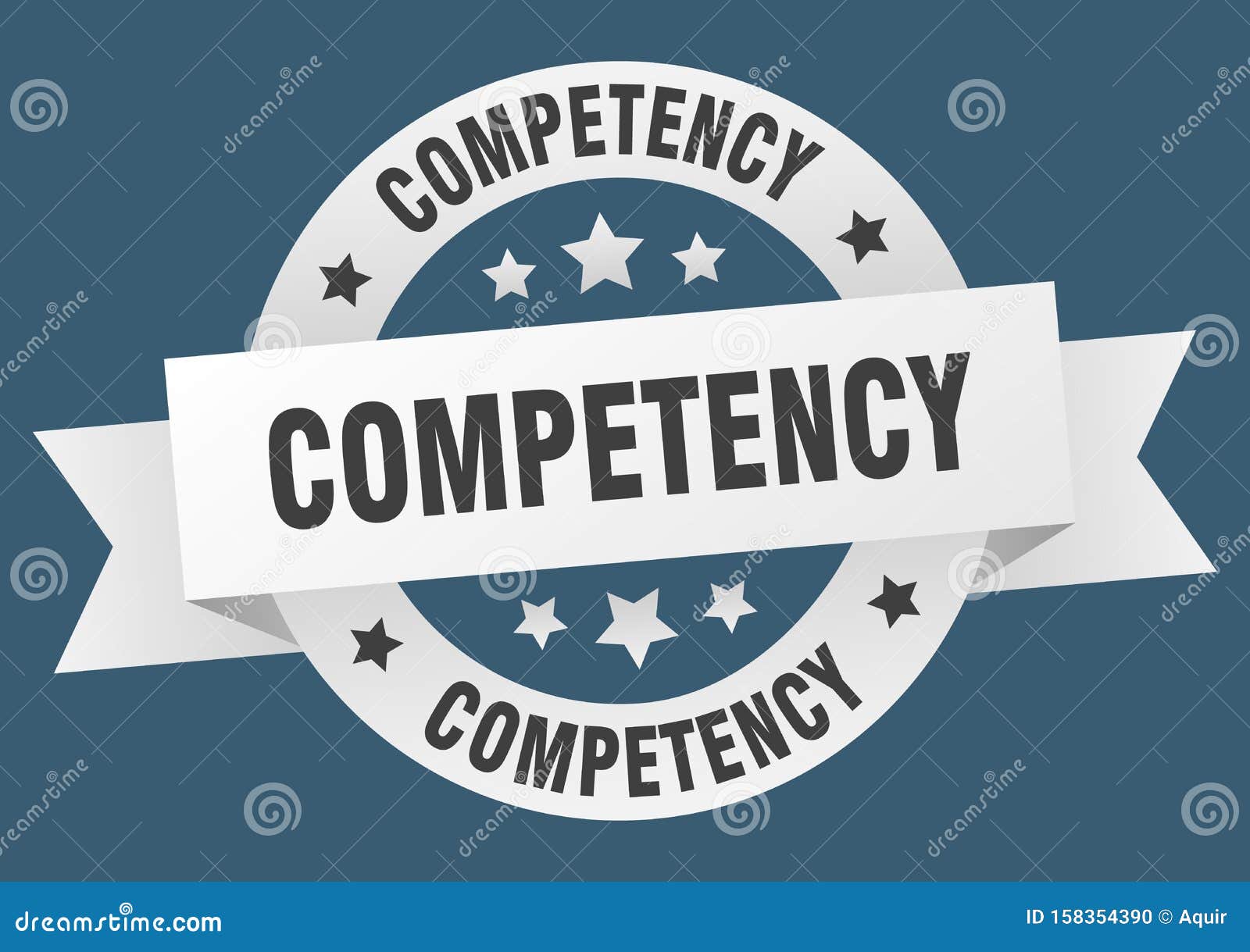 Competency ribbon sign stock vector. Illustration of grey - 158354390