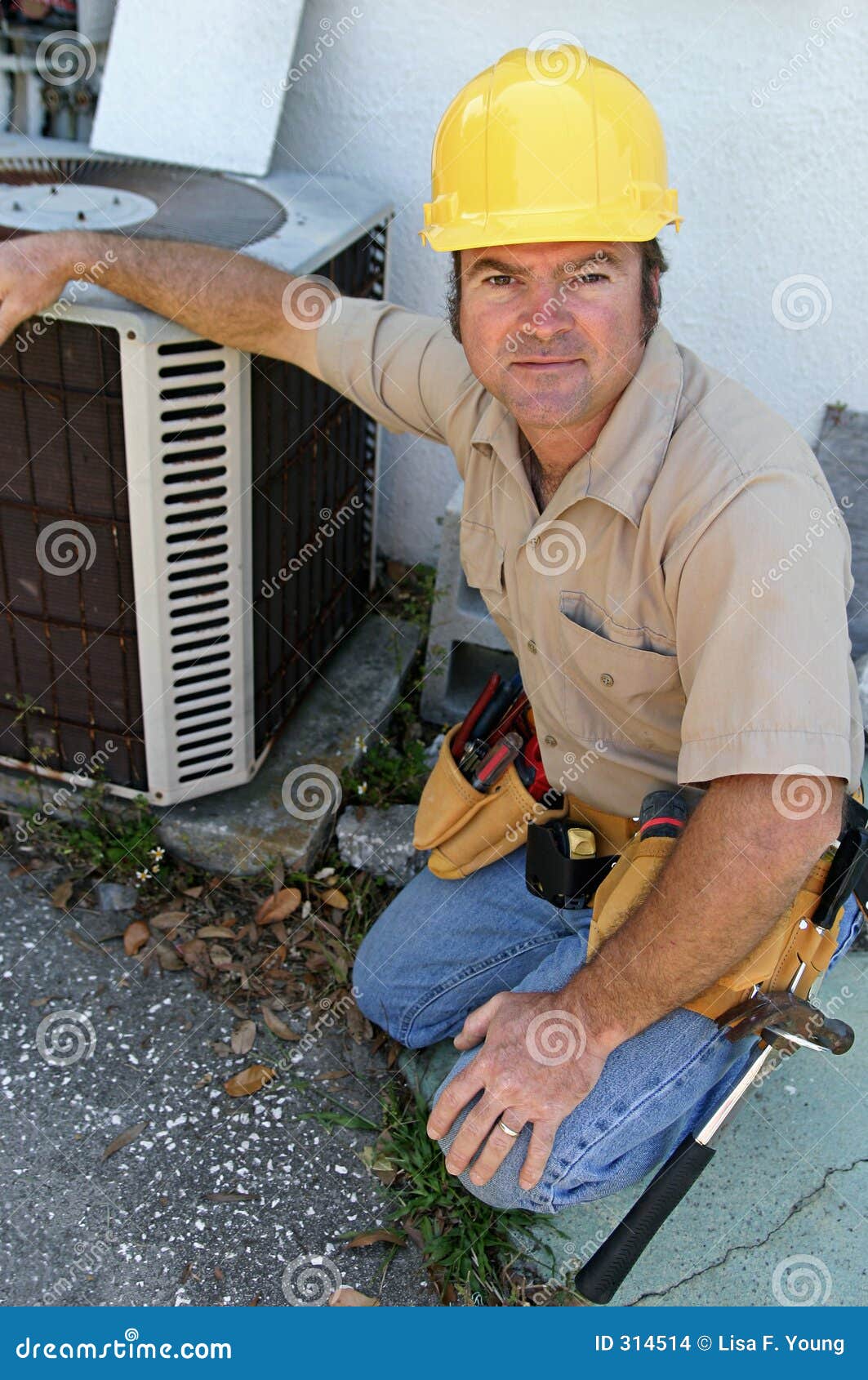 Competent AC Repairman stock photo. Image of gear, hvac - 314514