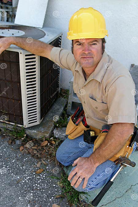 Competent AC Repairman stock photo. Image of gear, hvac - 314514