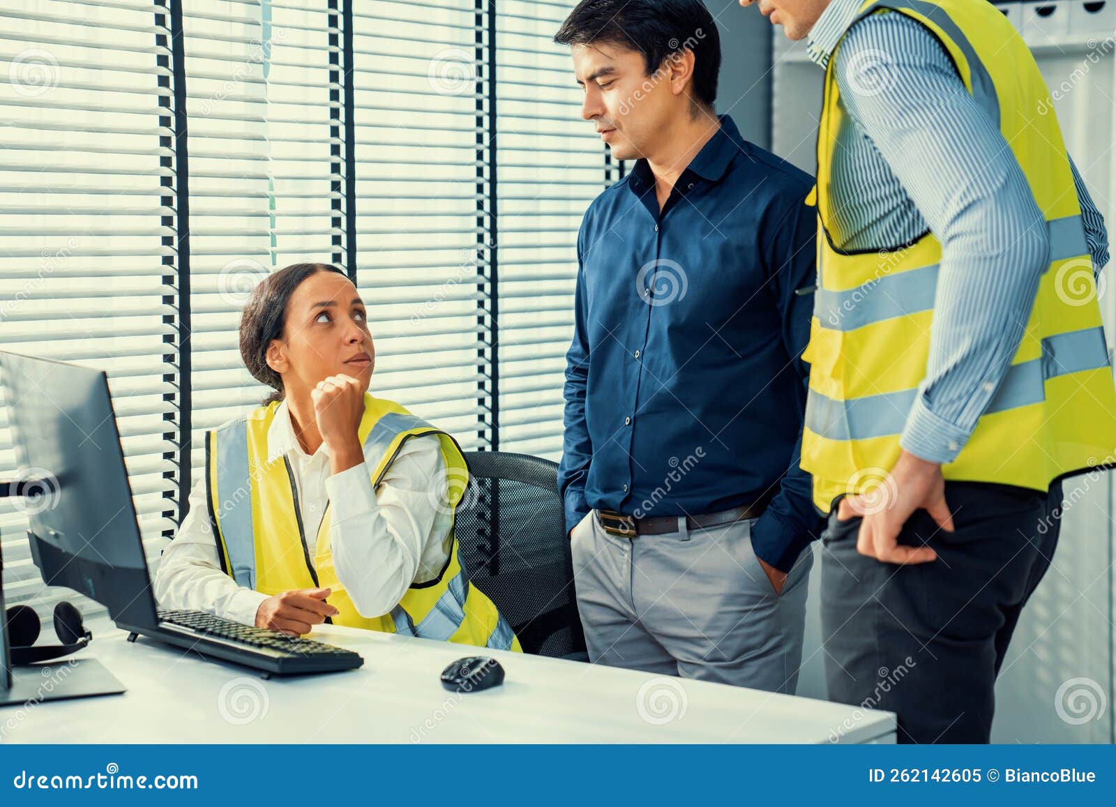 Competent Engineers Create Blueprints and Plans and Present Them To ...