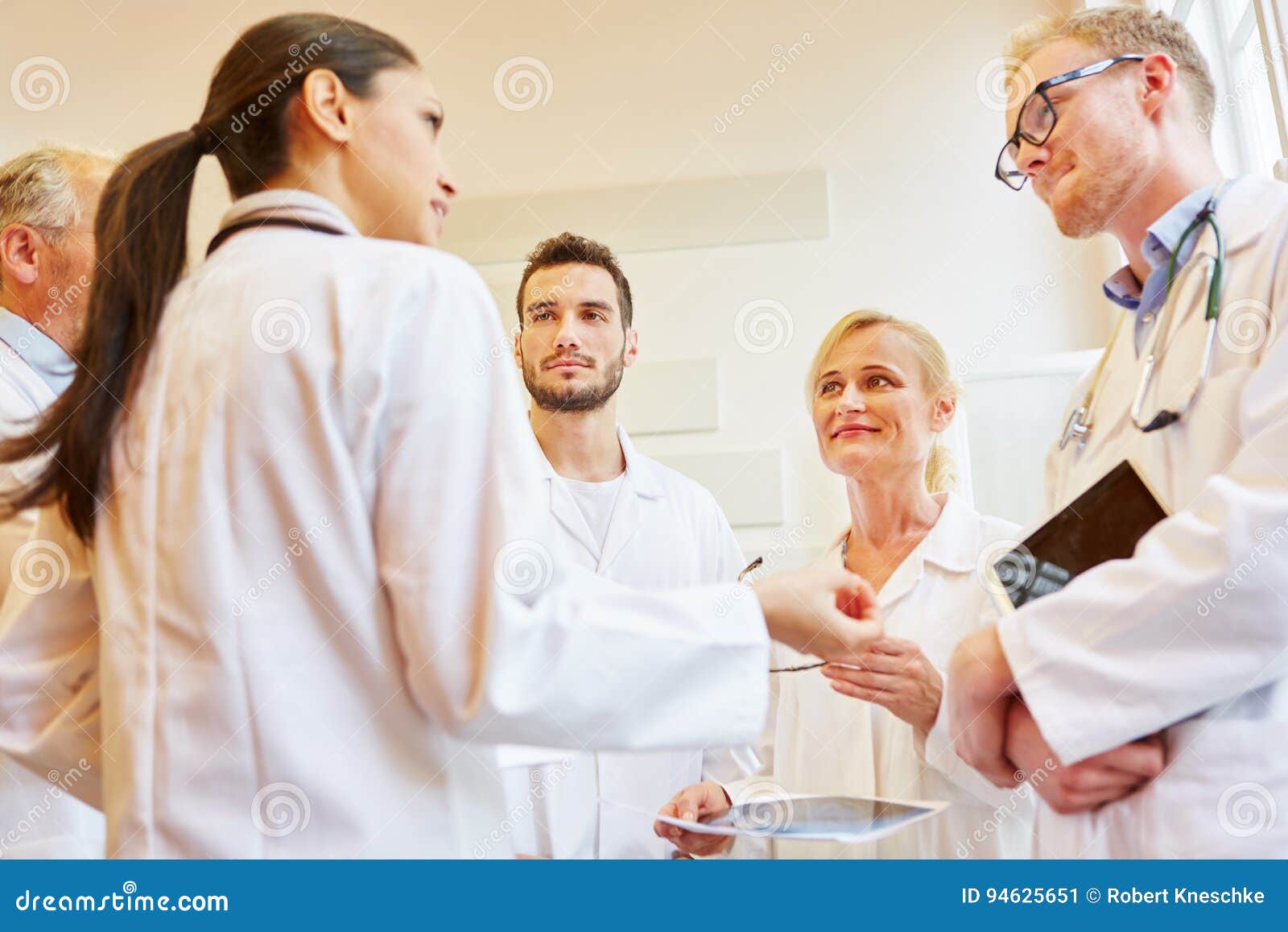 Competent Team of Doctors Discussing Stock Image - Image of discussion ...