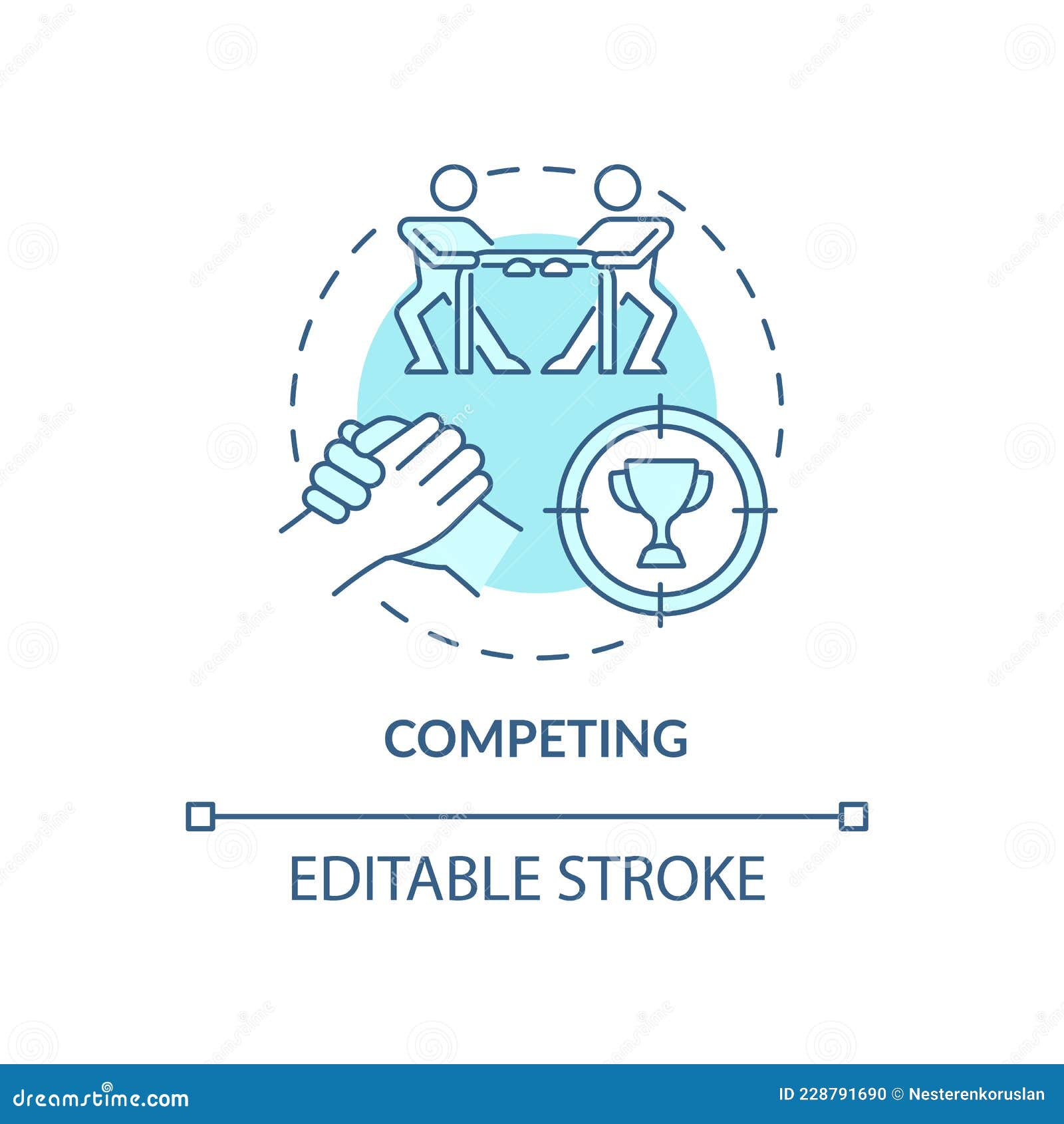 Competing Blue Concept Icon Stock Vector - Illustration of business ...